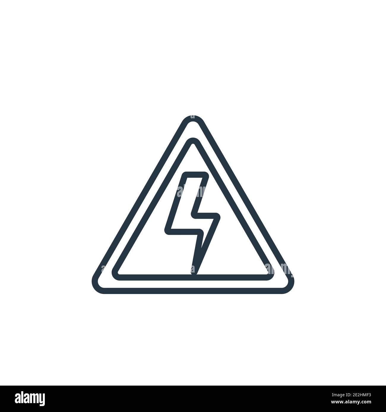 Danger outline vector icon. Thin line black danger icon, flat vector ...