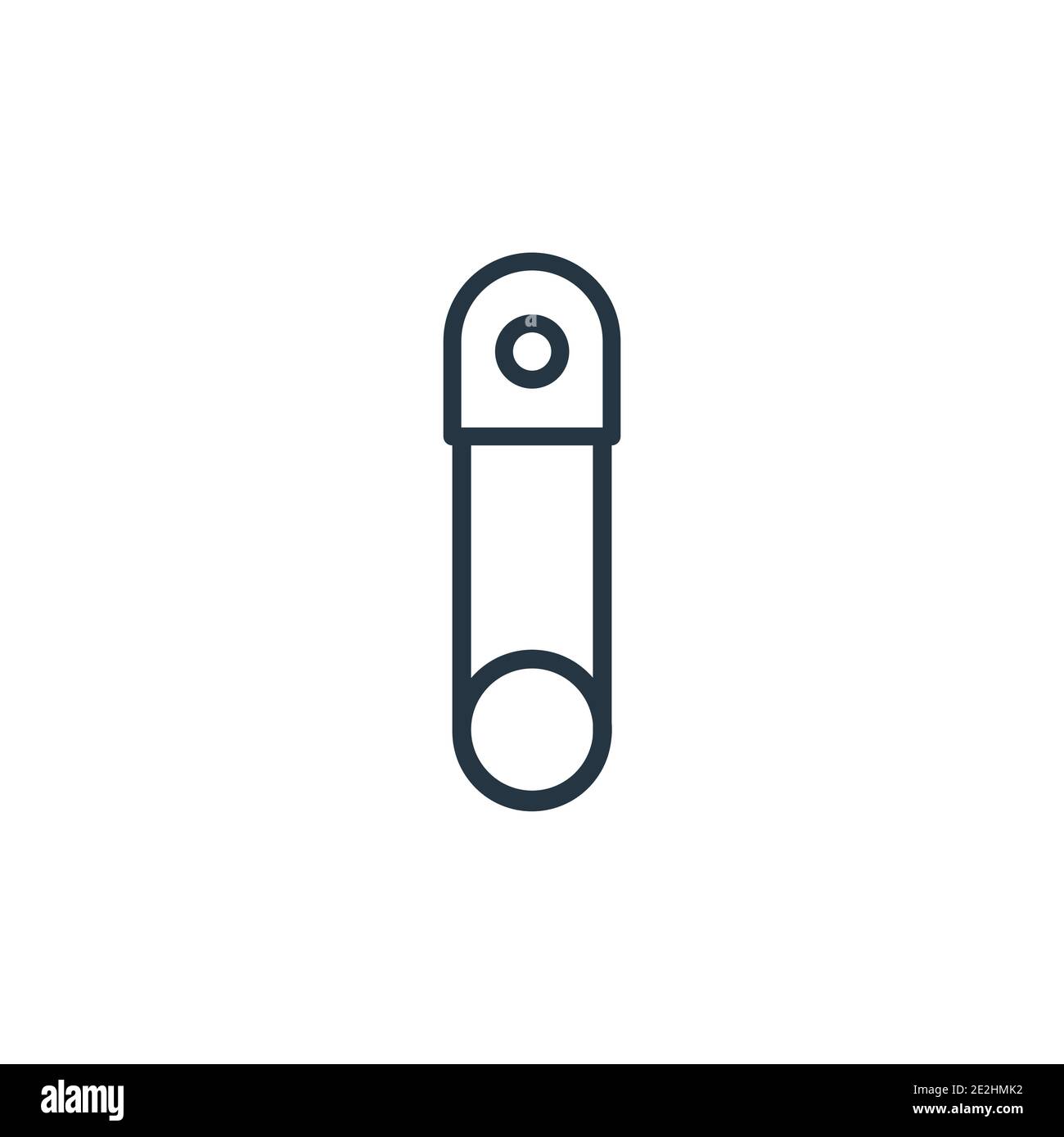 Safety pin outline vector icon. Thin line black safety pin icon, flat ...