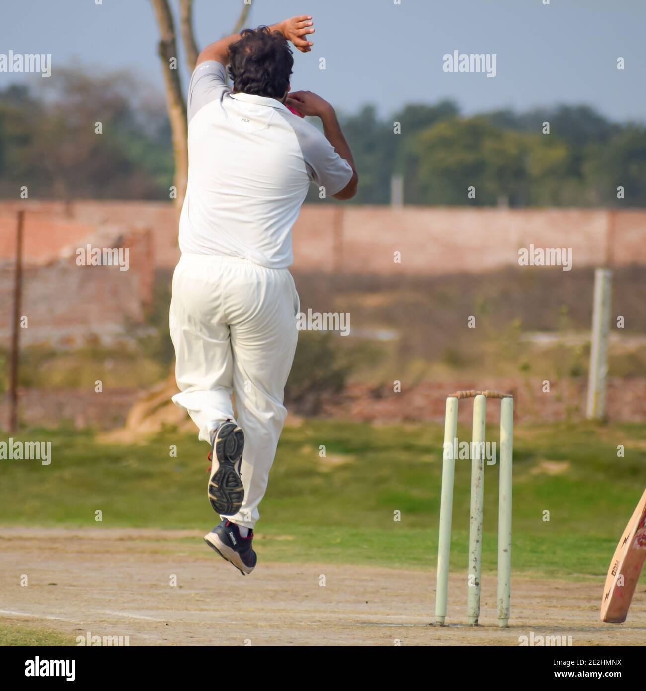 New Delhi India – July 01 2018 : Full length of cricketer playing on ...