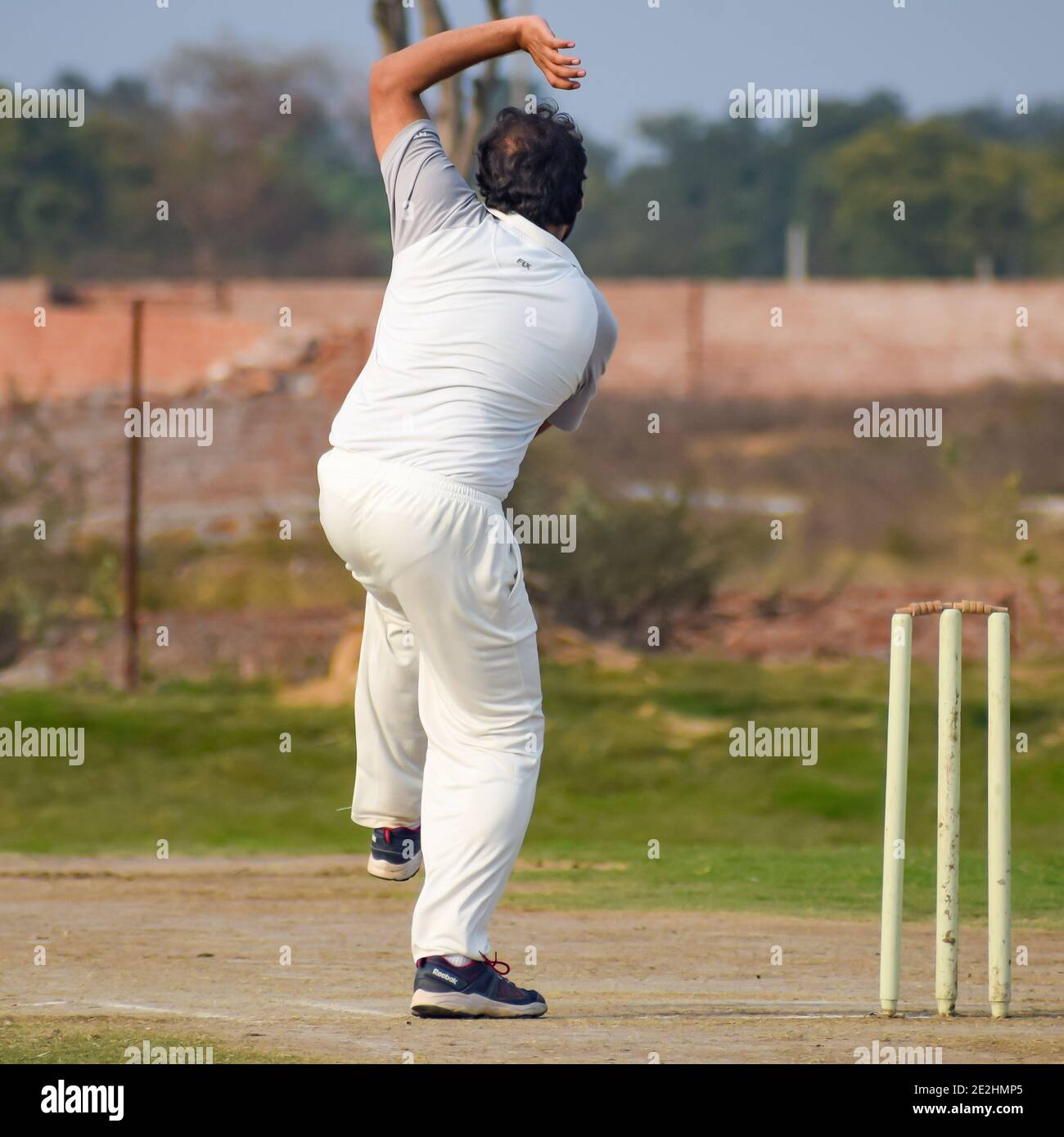 New Delhi India – July 01 2018 : Full length of cricketer playing on ...