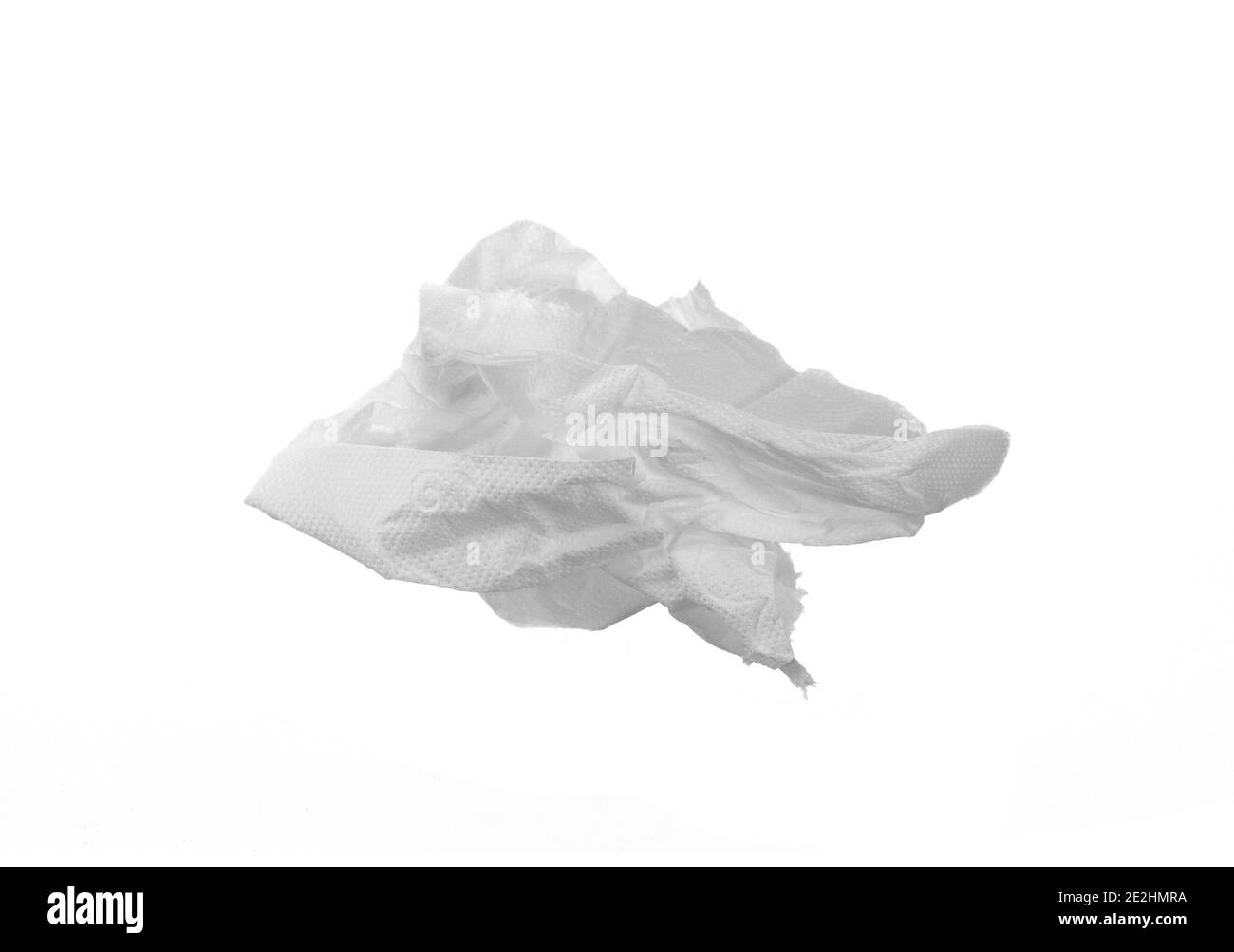 Used screwed paper tissue isolated on white background. Crumpled tissue ...