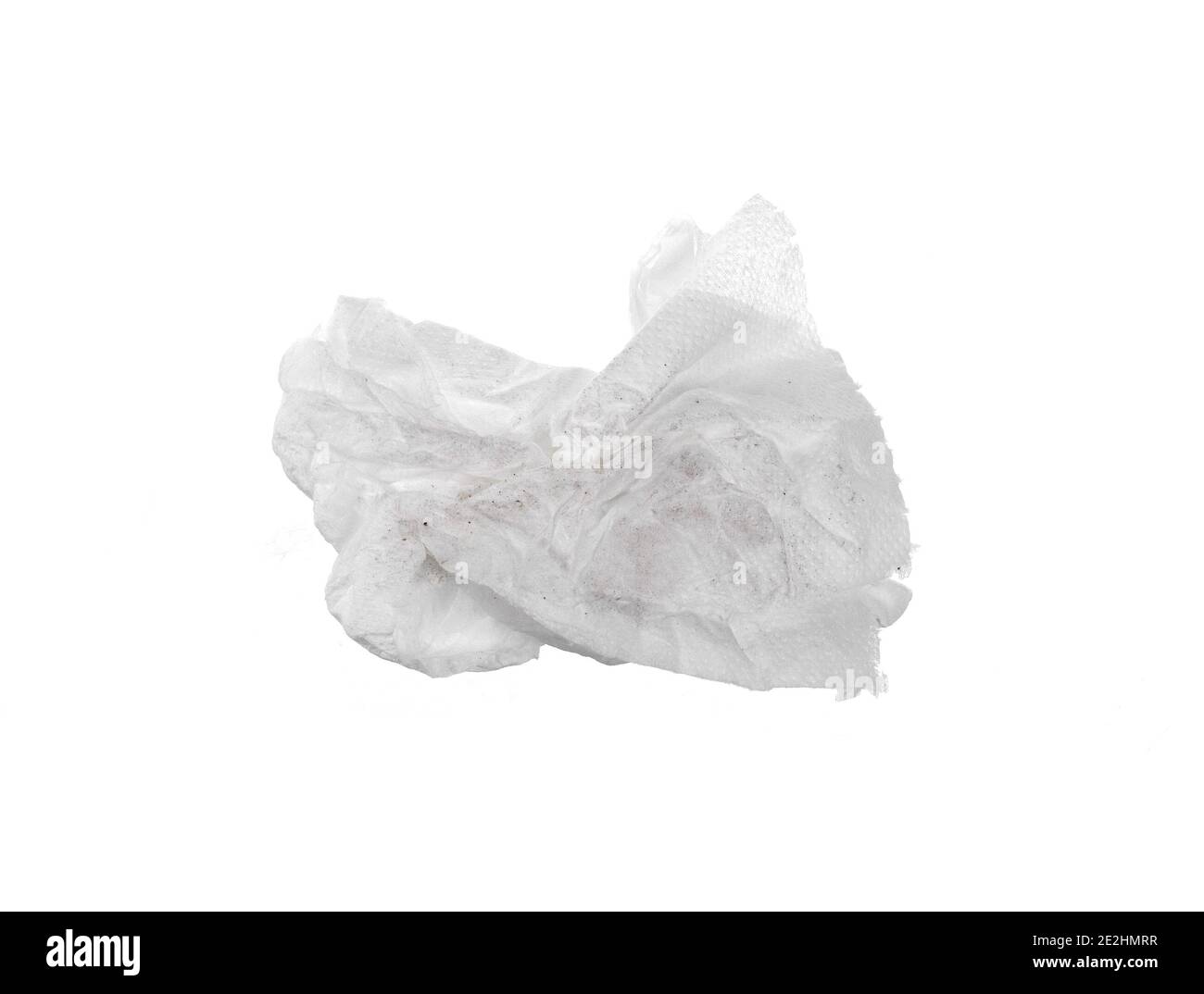 Used screwed paper tissue isolated on white background. Crumpled tissue ...