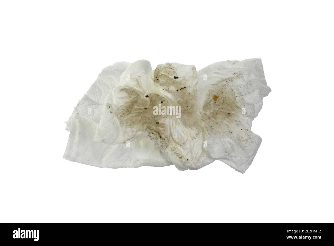 Used screwed paper tissue isolated on white background. Crumpled tissue ...