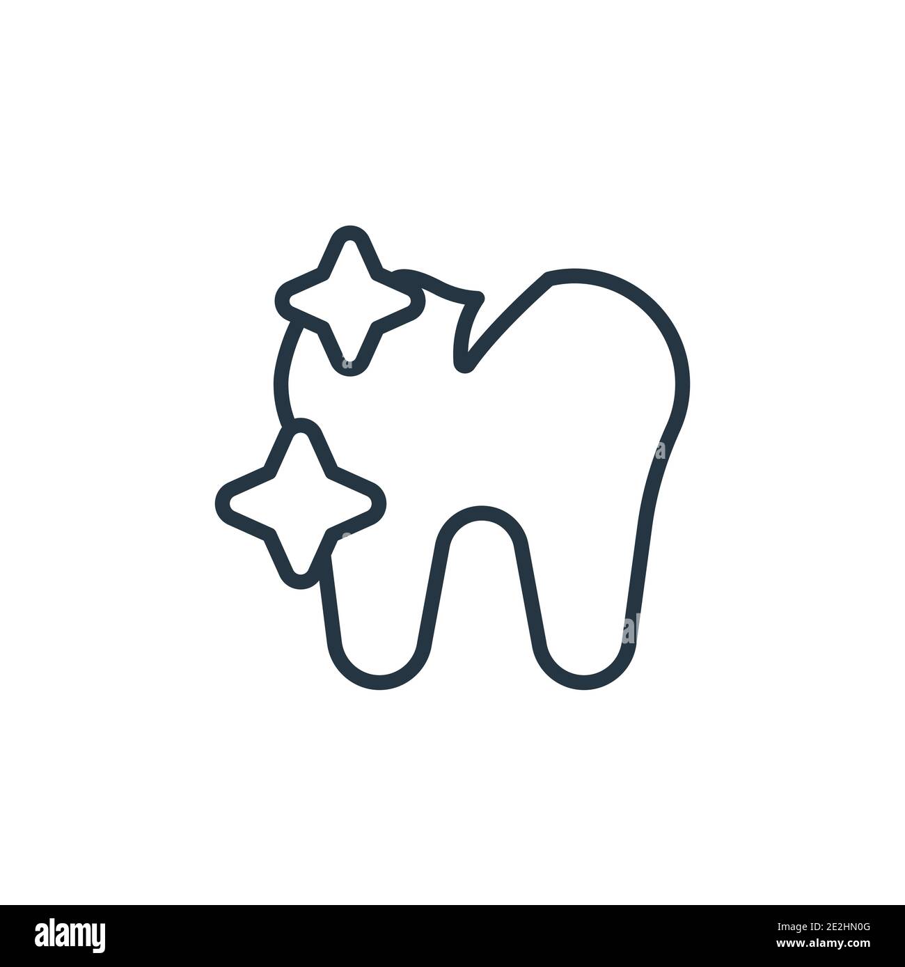 Tooth outline vector icon. Thin line black tooth icon, flat vector ...