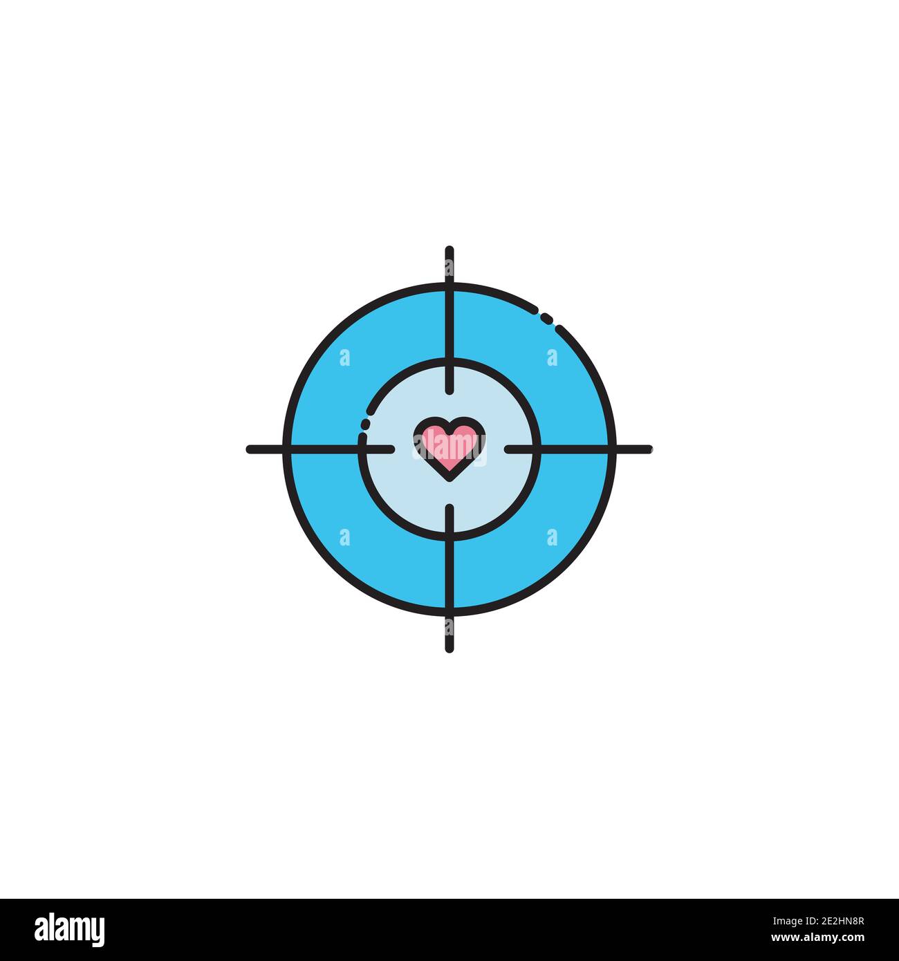 Target lineal color icon with heart. simple design editable. Design ...