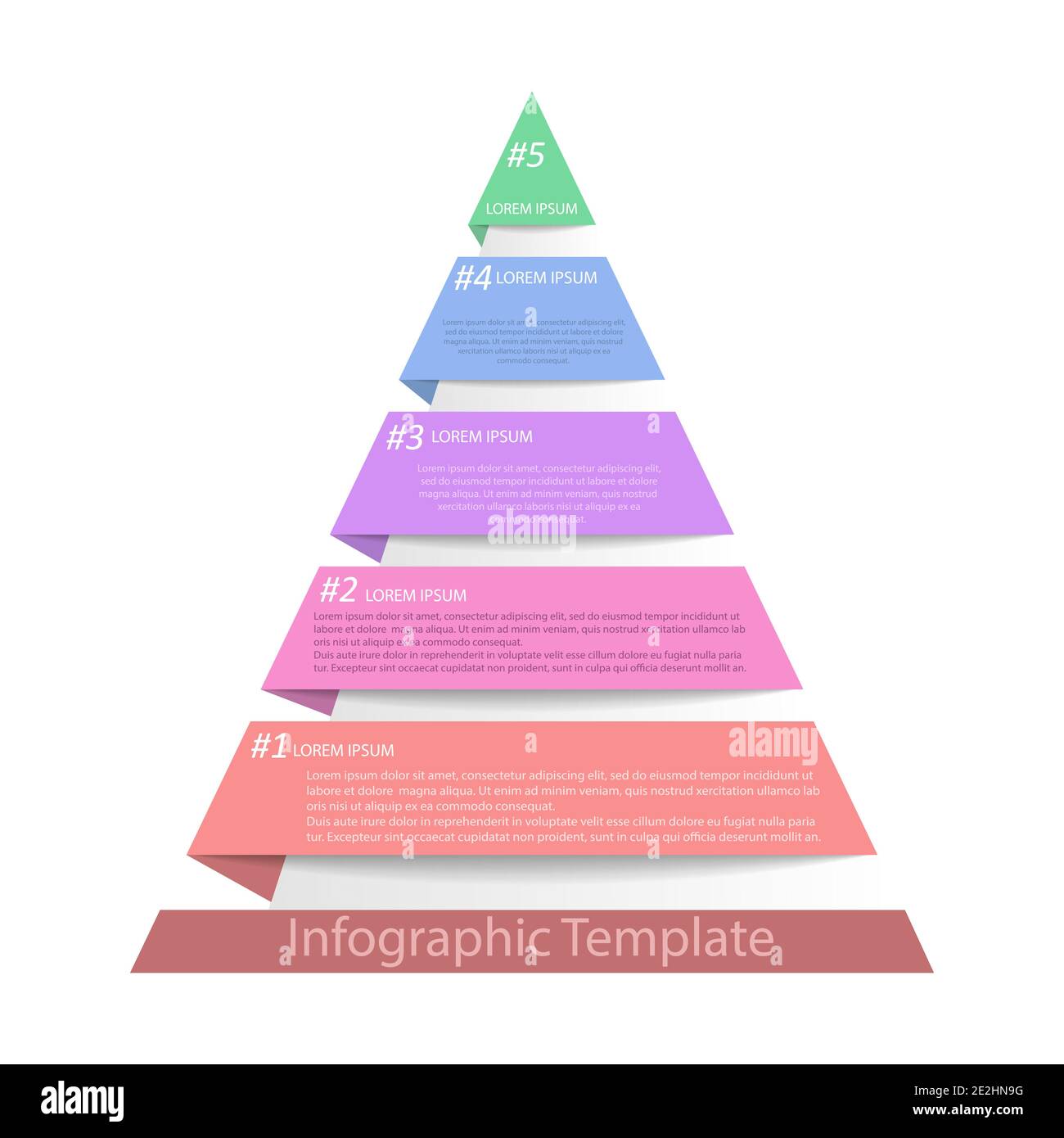 Infographic pyramid. The triangle diagram is divided into 5 parts ... Infographic pyramid. The triangle diagram is divided into 5 parts ...