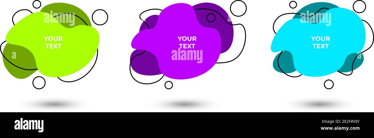 Set of three colored abstract modern graphic elements. Vector ...
