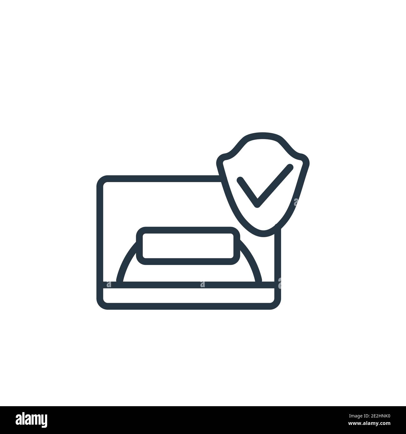 Email security outline vector icon. Thin line black email security icon ...