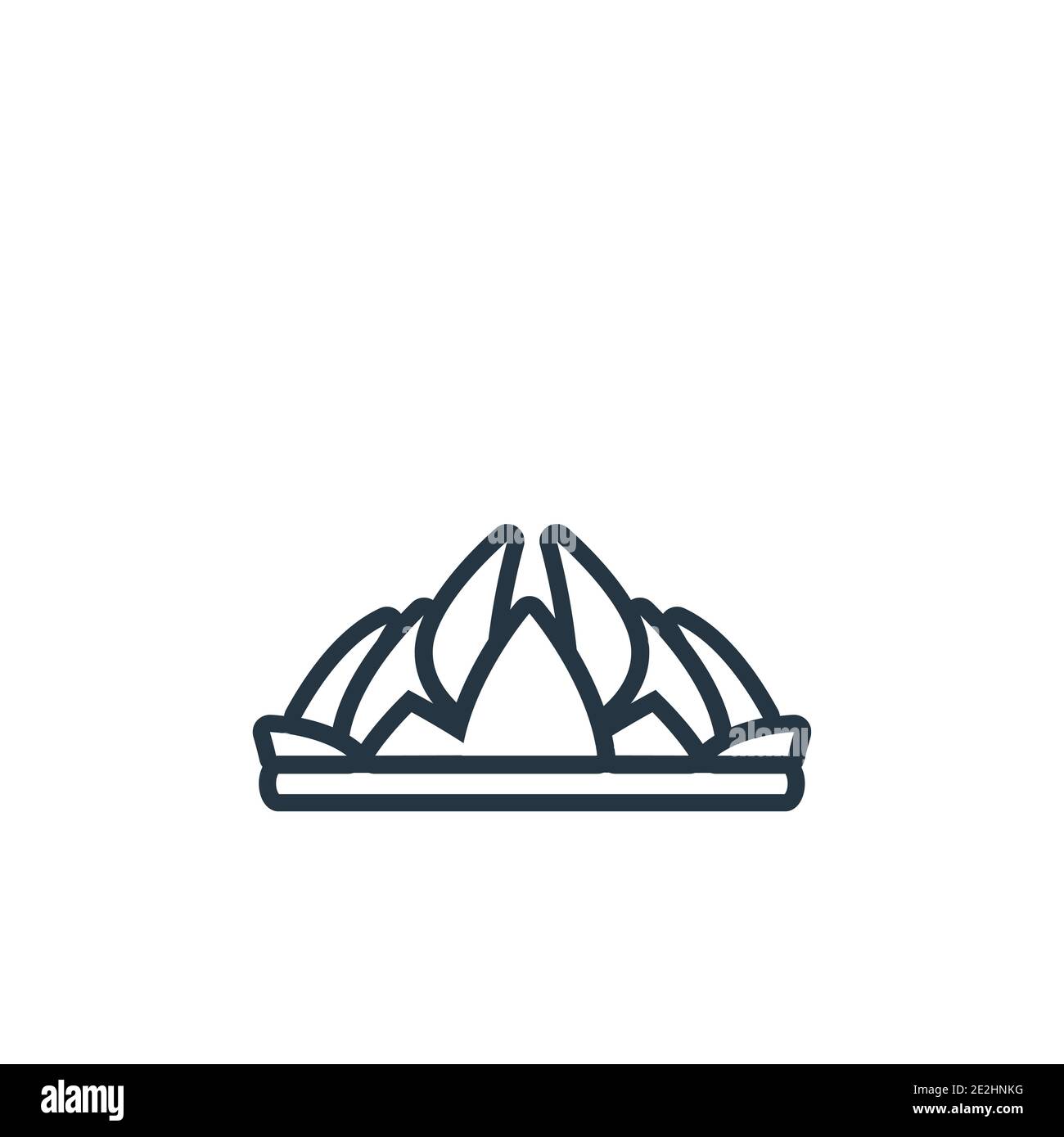 Lotus temple outline vector icon. Thin line black lotus temple icon ...