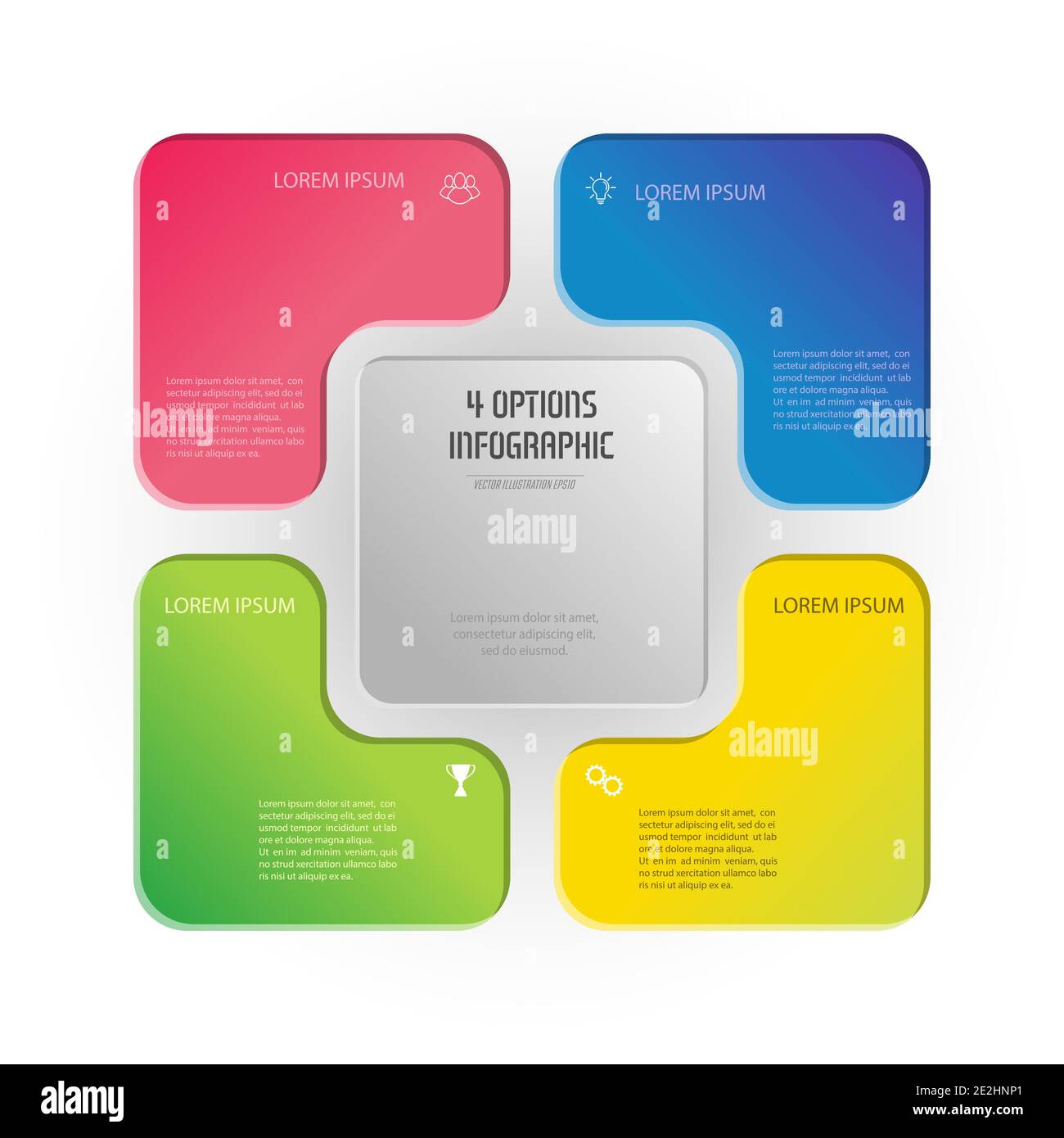 Infographic square. The triangle diagram is divided into 4 parts ...