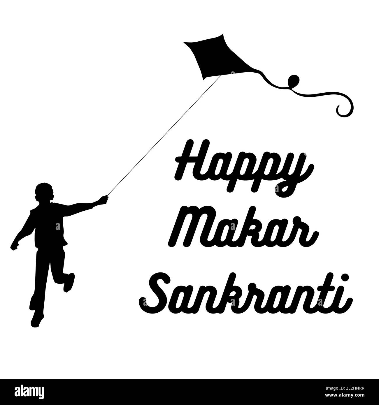 Illustration of the text "happy makar sankranti" for design isolated on ...