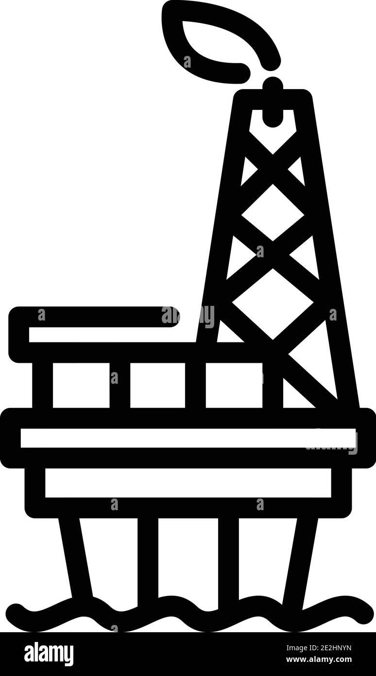 Platform sea drilling rig icon. Outline platform sea drilling rig ...