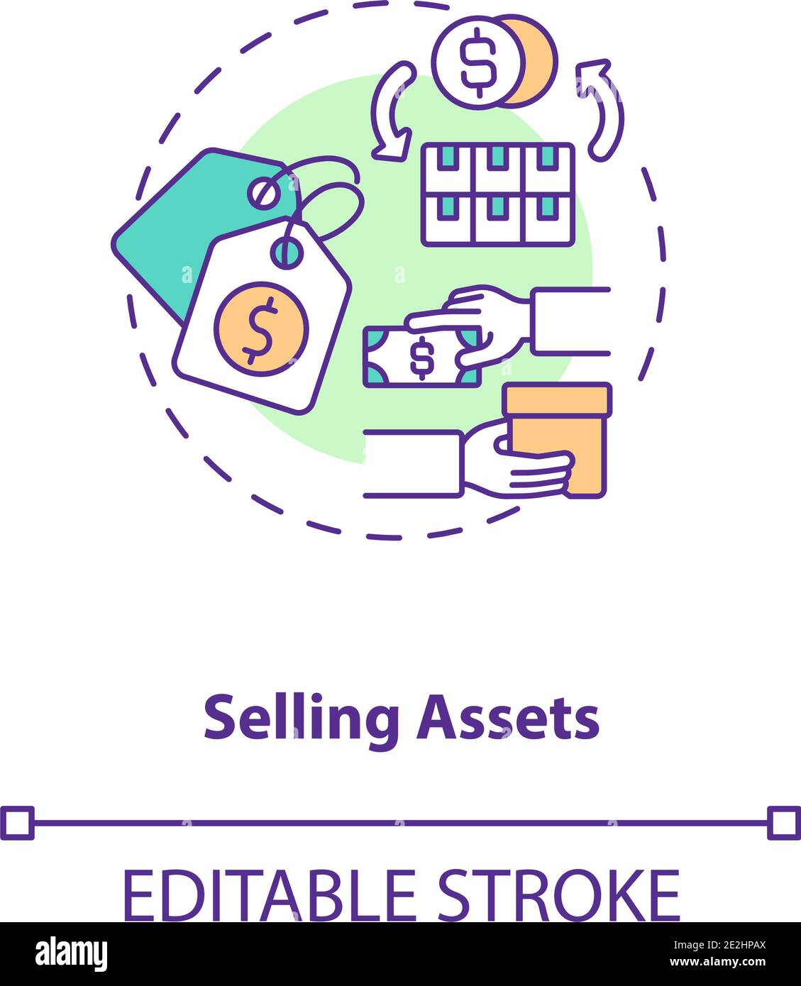 Selling assets concept icon Stock Vector Image & Art - Alamy