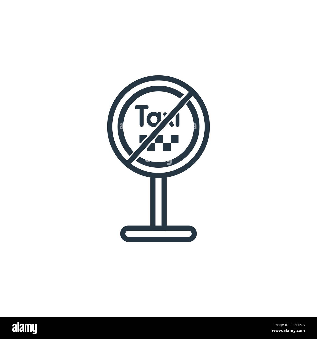 Taxi stop sign outline vector icon. Thin line black taxi stop sign icon ...