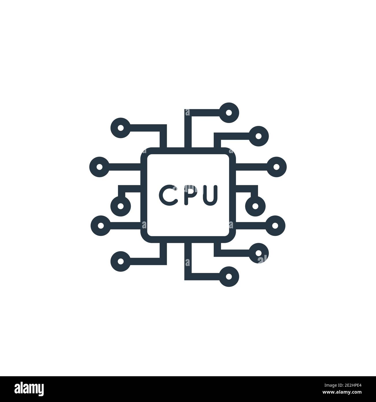 Processor outline vector icon. Thin line black processor icon, flat ...