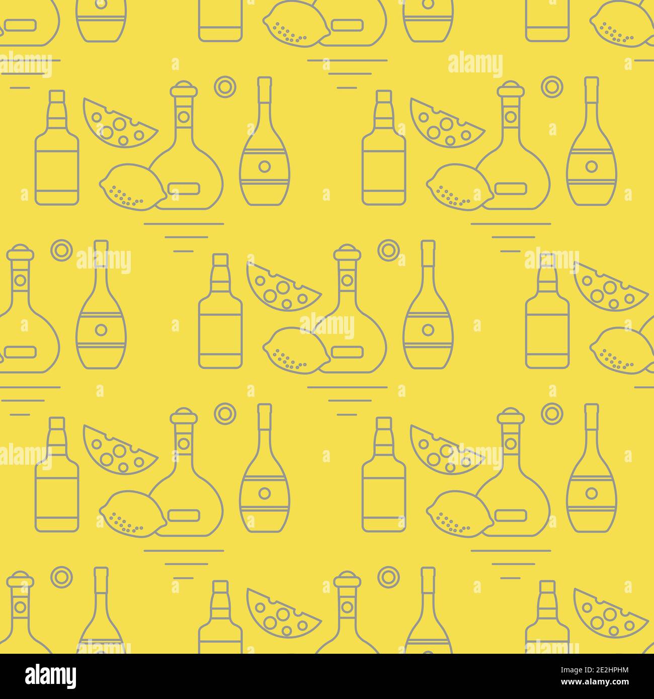 Seamless pattern Vector illustration Bottles of alcoholic beverage ...