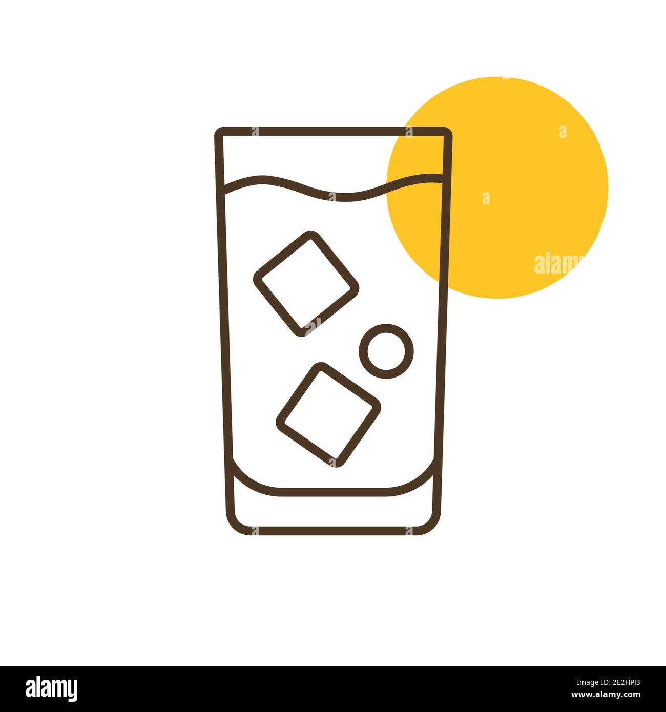 Glass of water with ice vector icon. Graph symbol for cooking web site ...