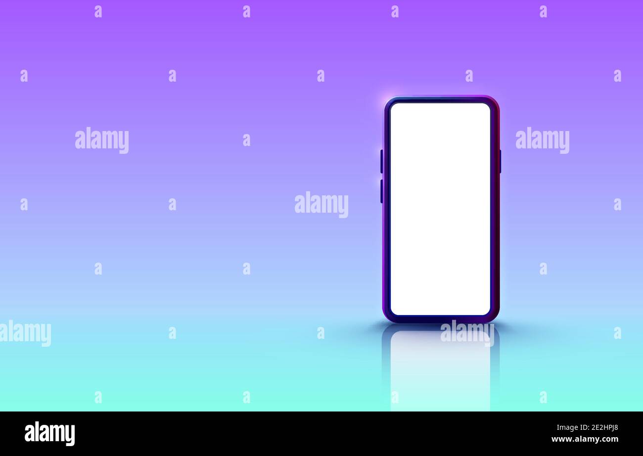 Smartphone mobile screen, technology mobile display light. Vector ...