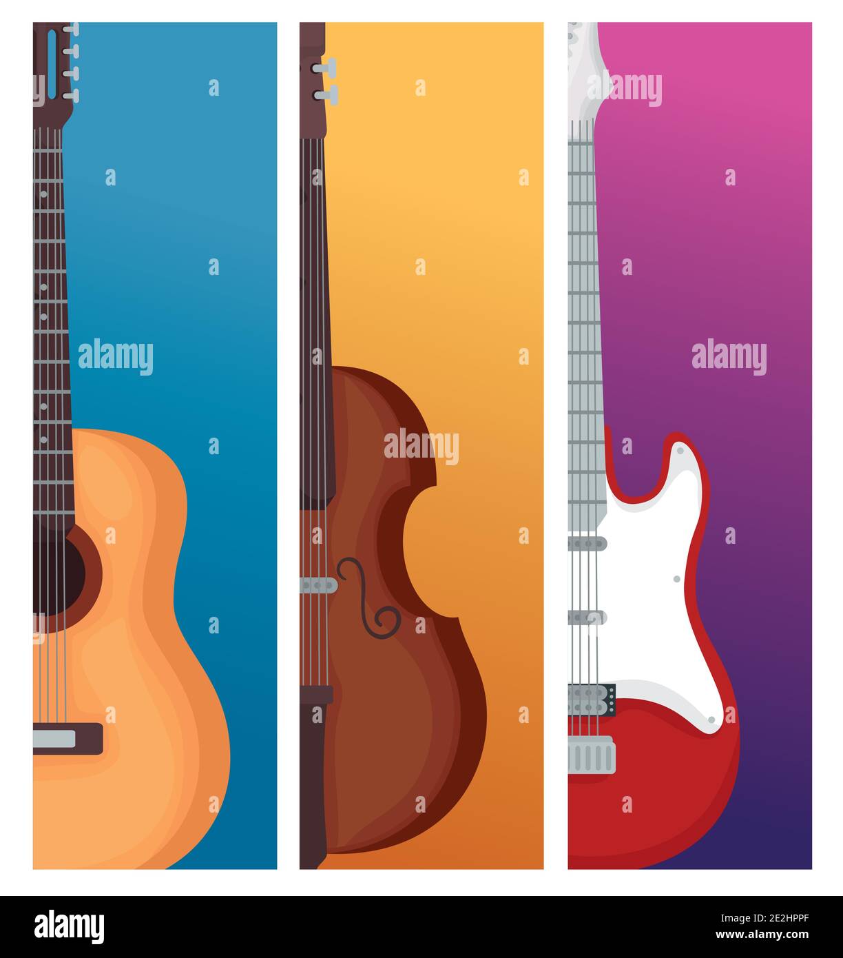 Guitars and violin instrument vector design Stock Vector Image & Art ...