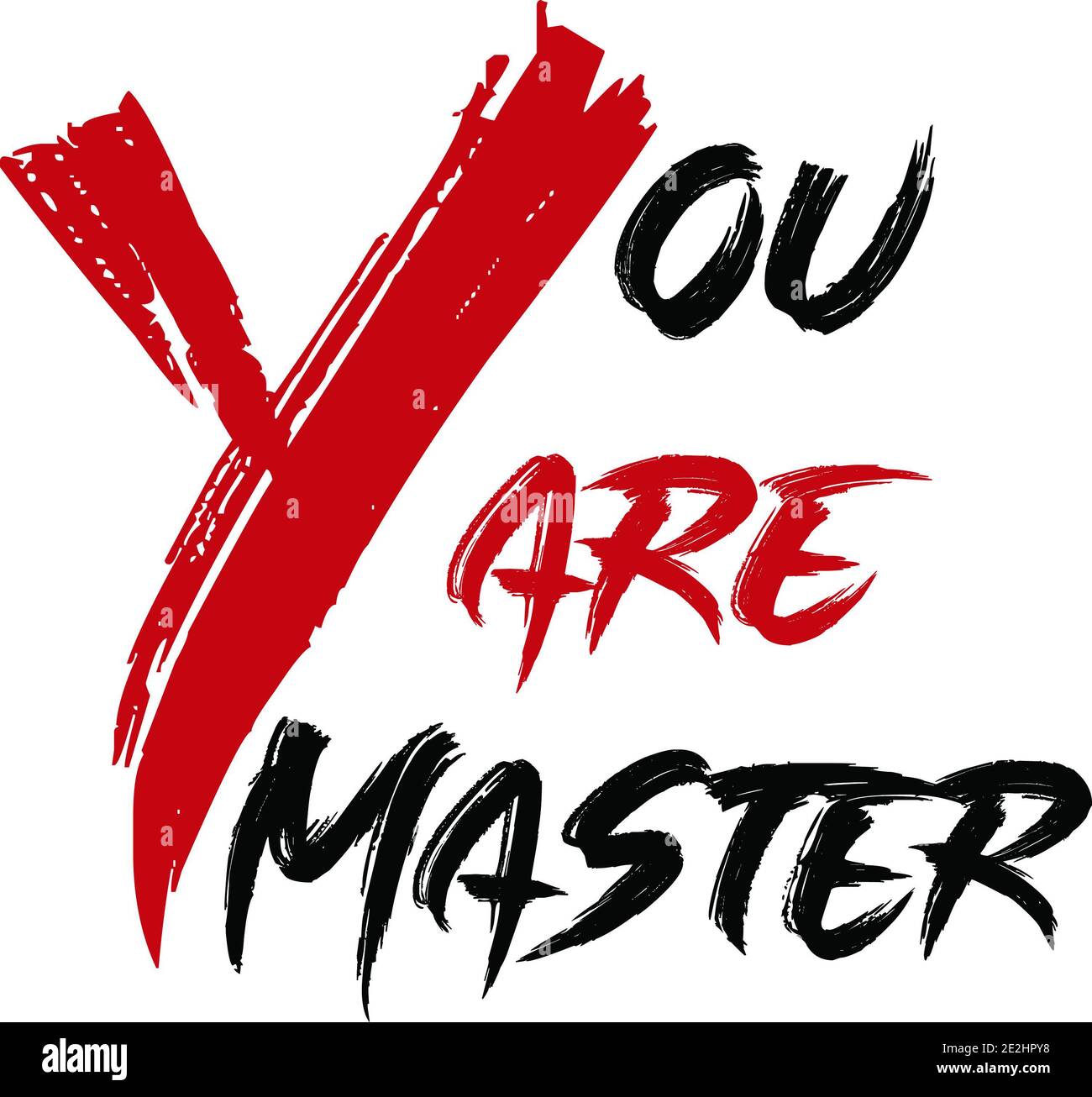 Illustration of the text "you are master" for design isolated on a ...