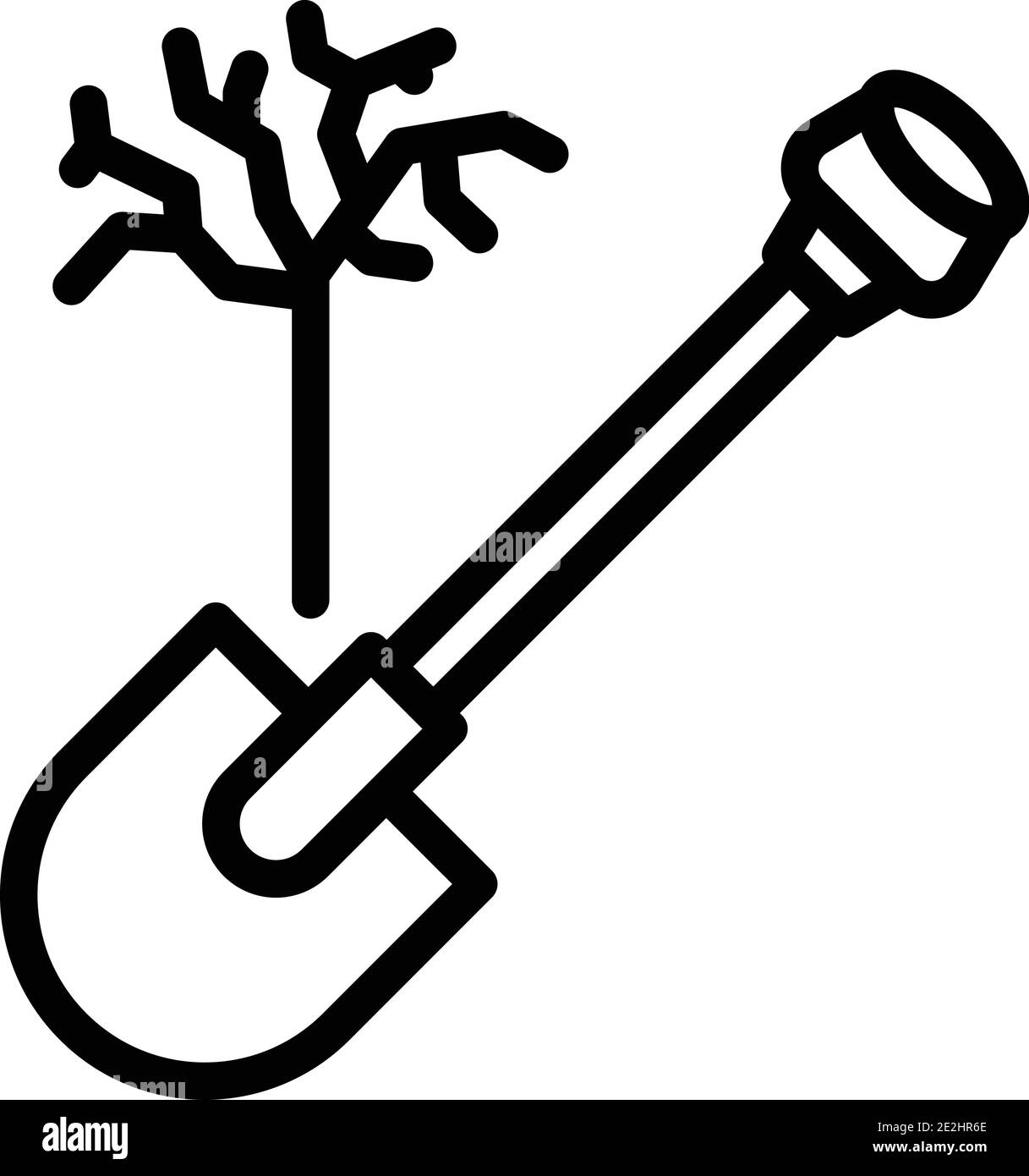 Garden spade icon. Outline garden spade vector icon for web design ...