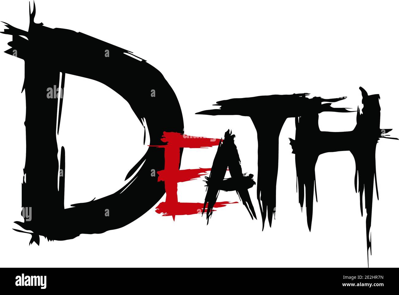 Illustration of the text "death" for design isolated on a white ...