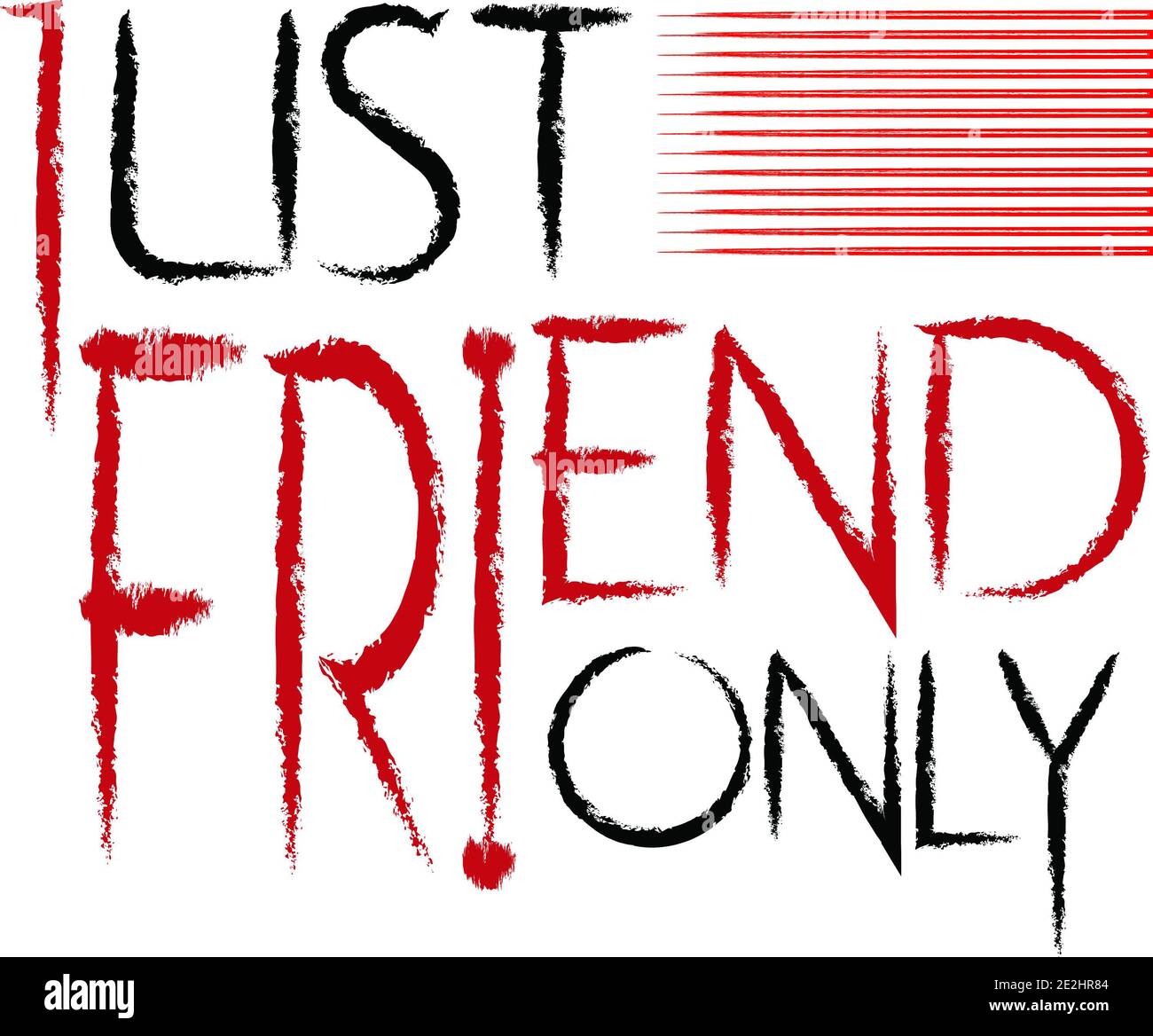 Illustration of the text "just friend only" for design isolated on a ...
