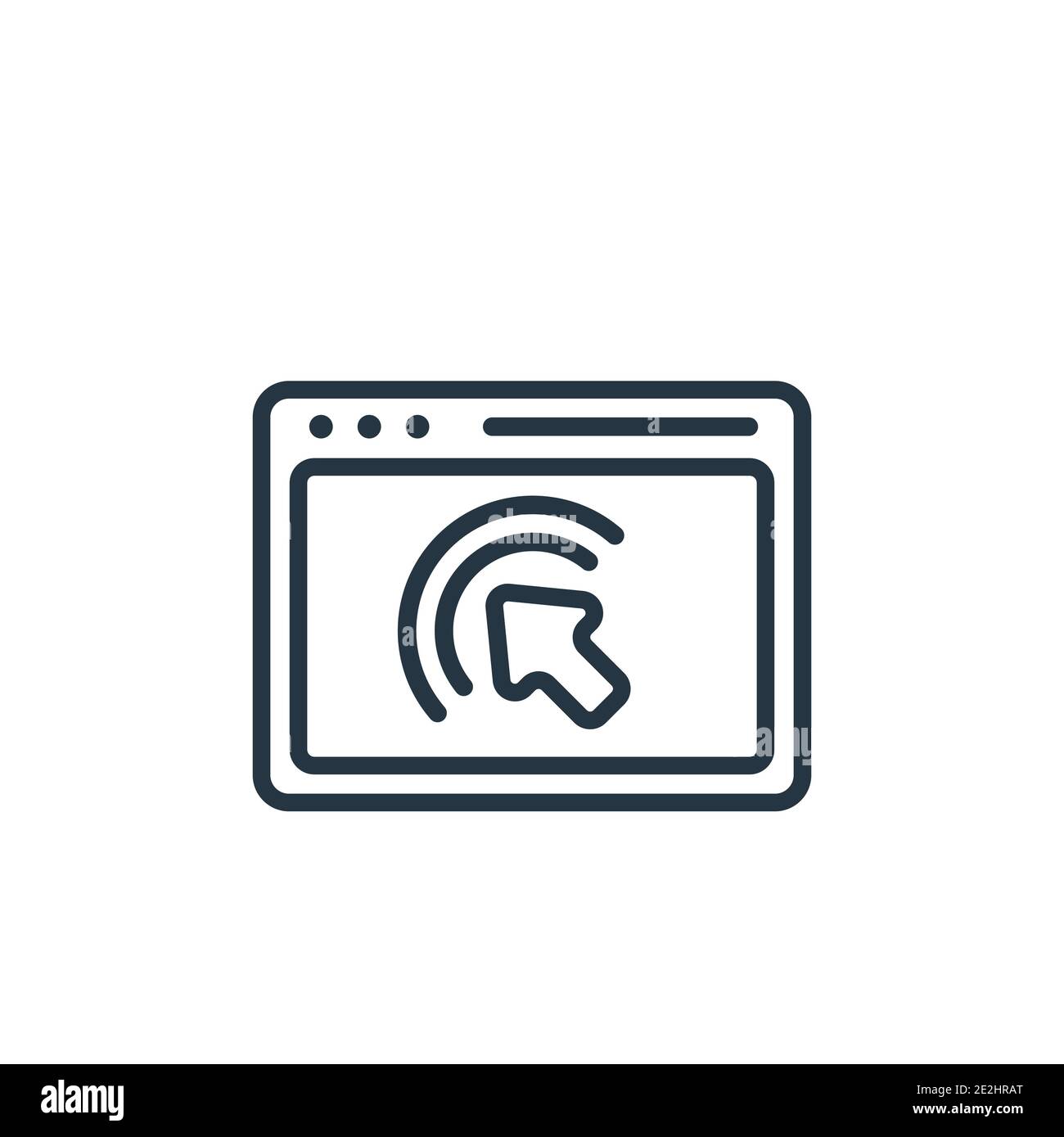 Web cursor outline vector icon. Thin line black web cursor icon, flat vector simple element ...