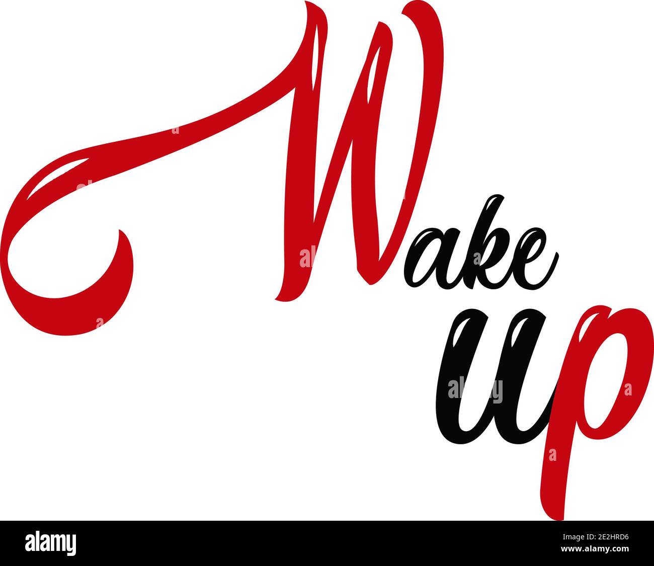 Illustration of the text "wake up" for design isolated on a white ...