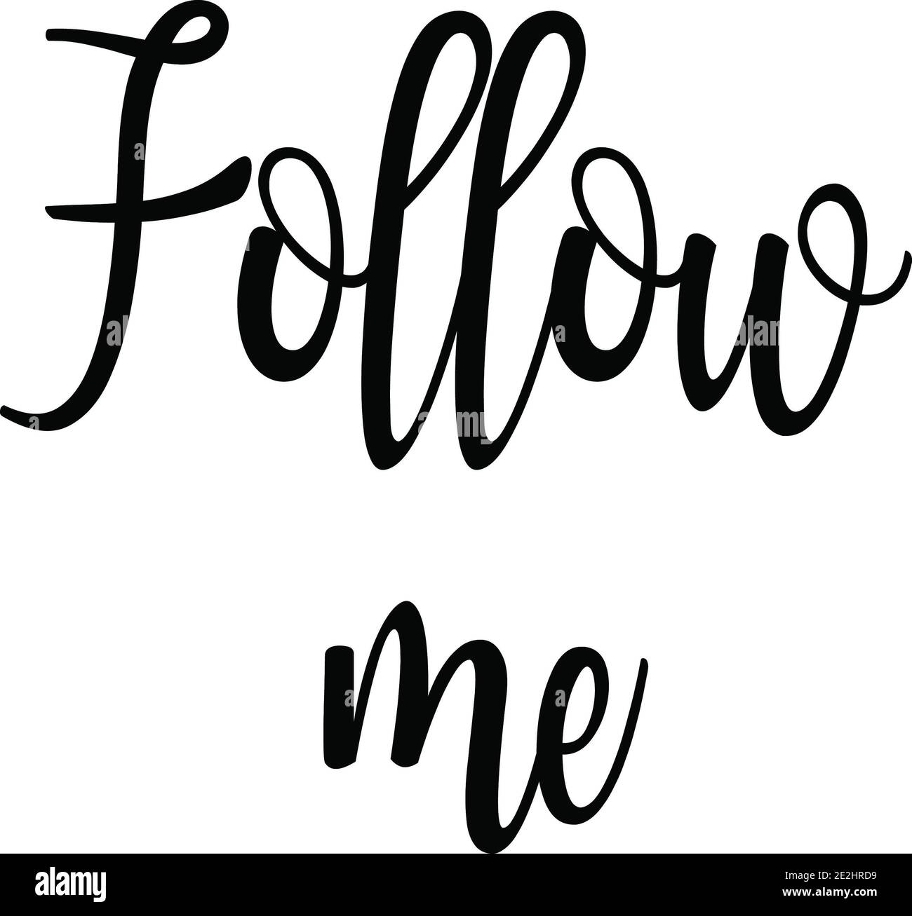 Illustration of the text "follow me" for design isolated on a white ...
