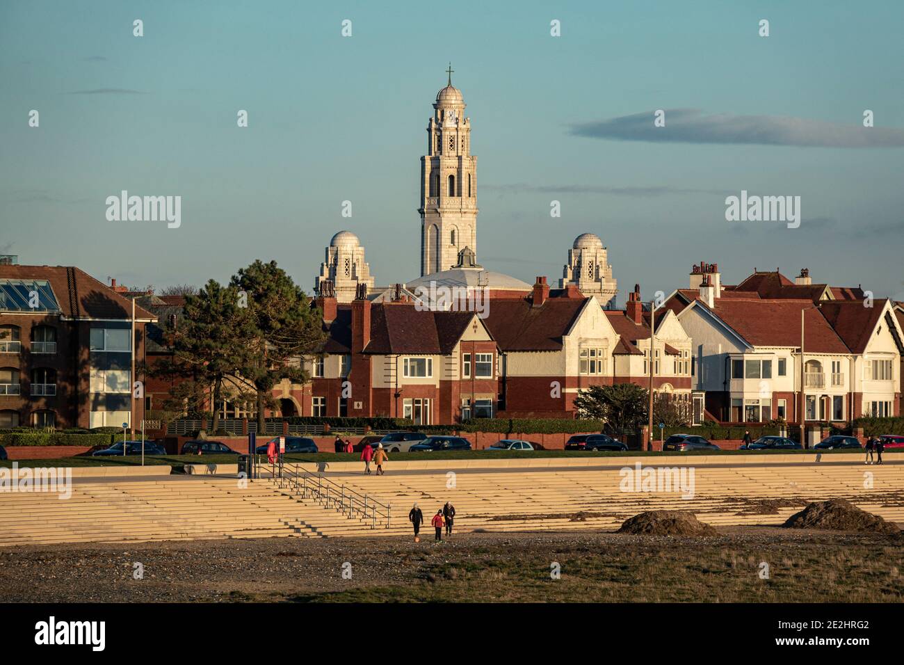 White Church from Granny's Bay, Fairhaven, Lytham St. Annes Stock Photo ...