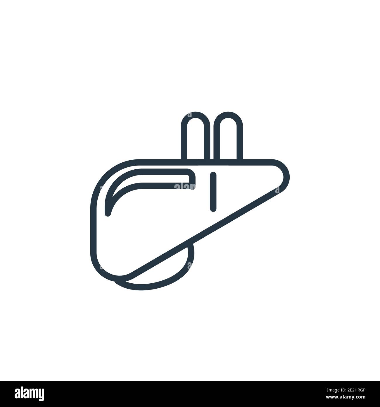 Liver outline vector icon. Thin line black liver icon, flat vector ...