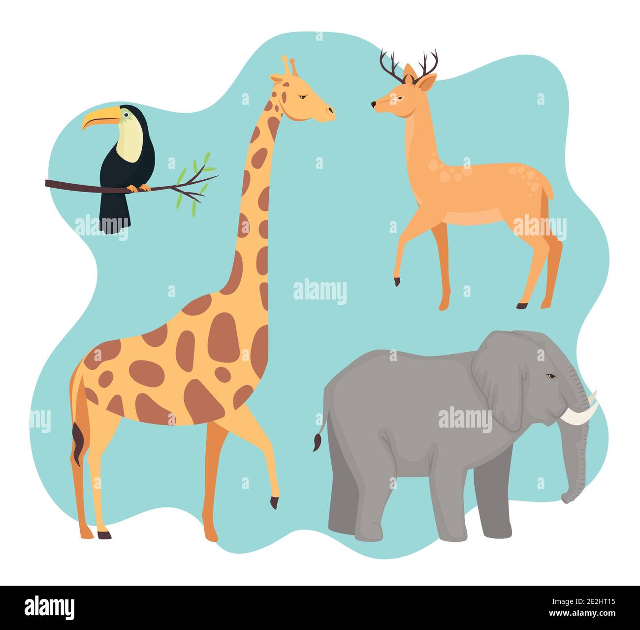 bundle of four animals wild icons Stock Vector Image & Art - Alamy