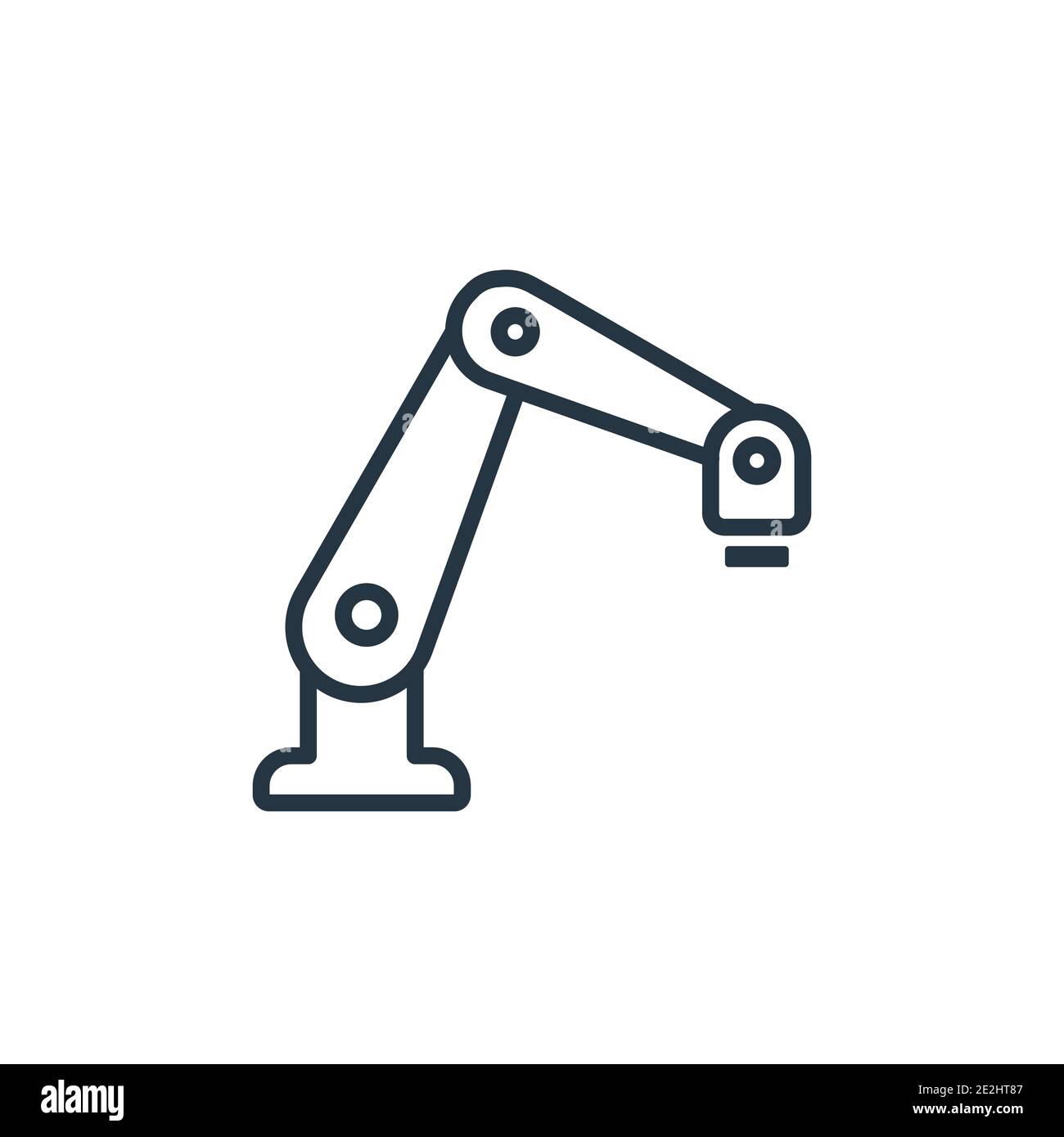 Robotic arm outline vector icon. Thin line black robotic arm icon, flat vector simple element ...