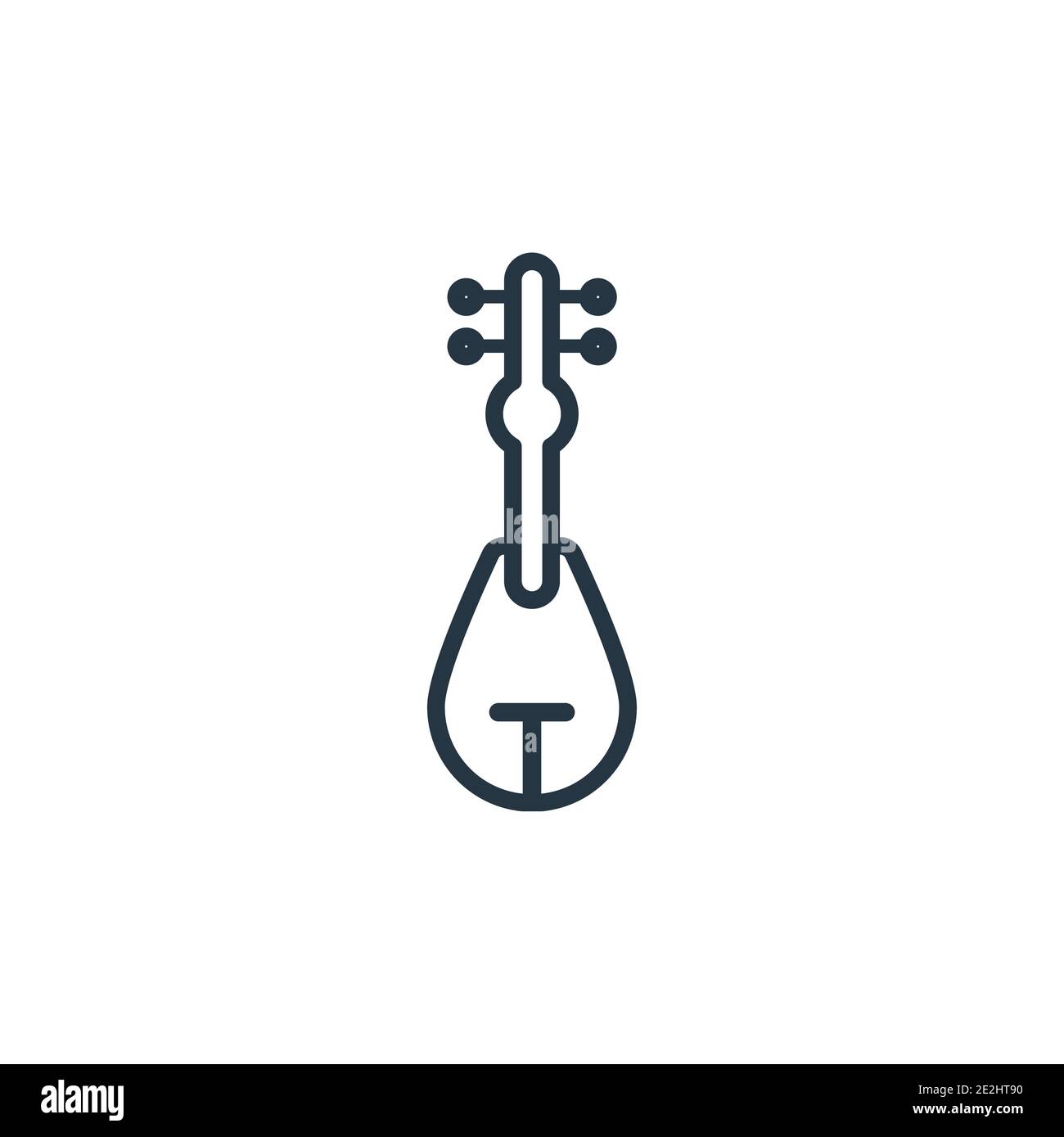 Veena outline vector icon. Thin line black veena icon, flat vector ...