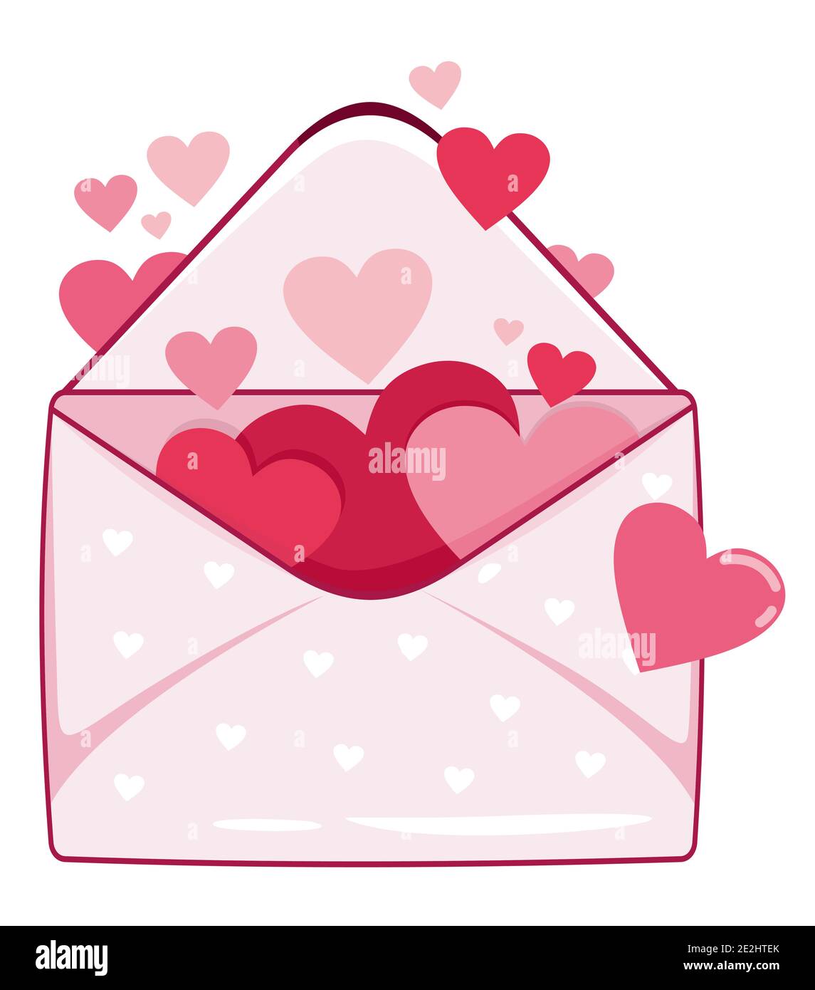 Icon of postal letters for valentine s day, hearts, valentine card and ...