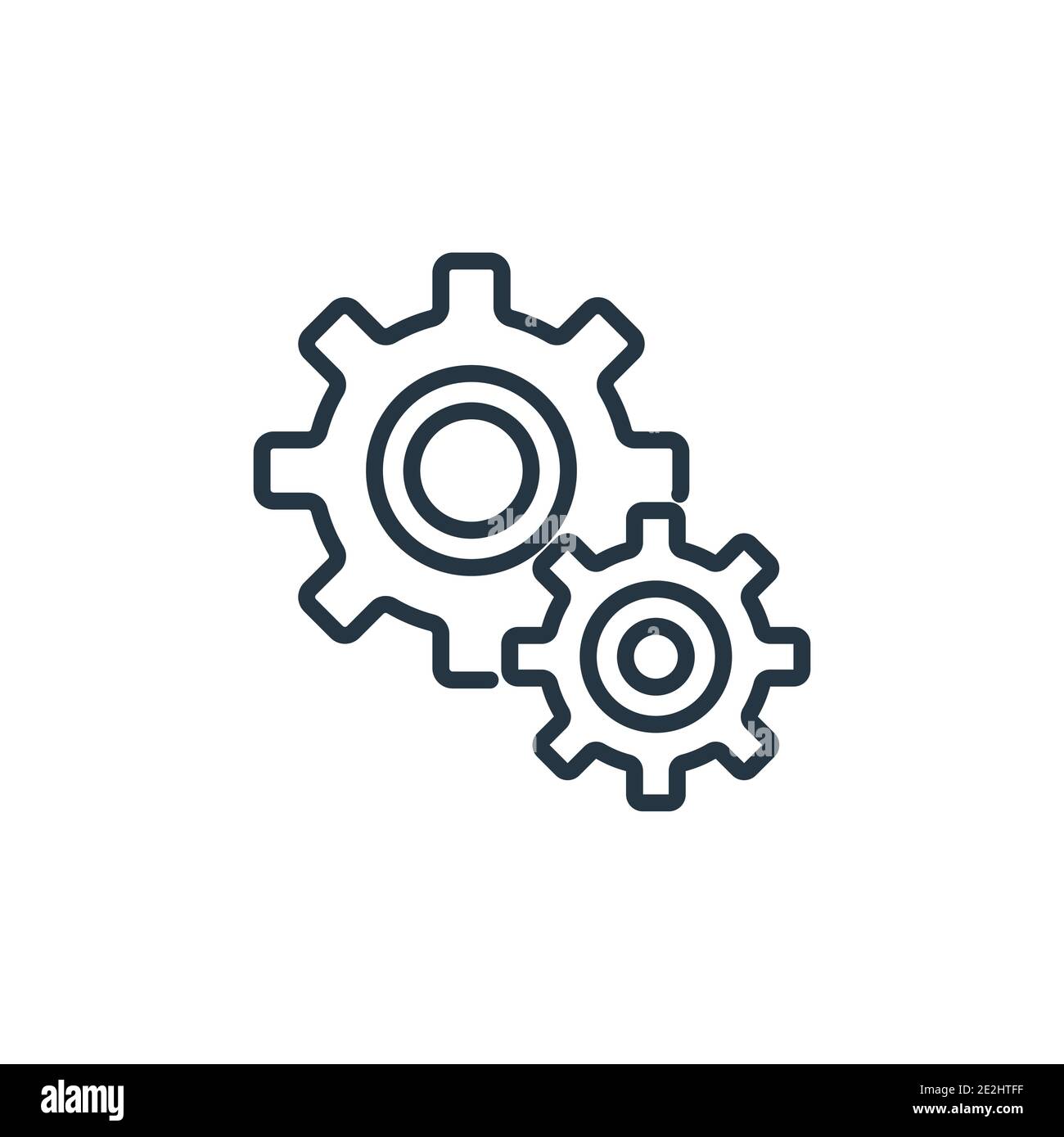 White Gear Icon Flat