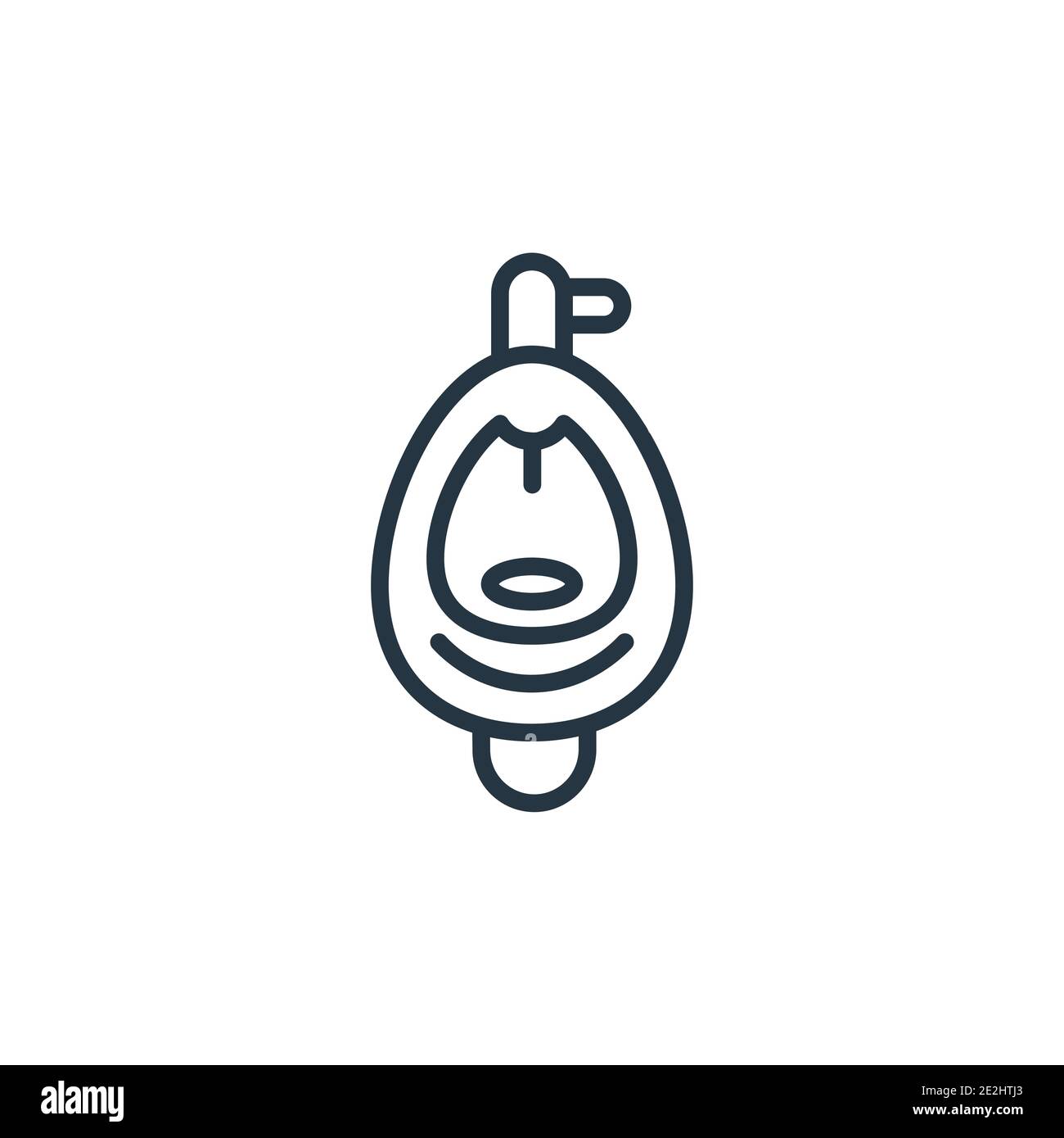Urinal outline vector icon. Thin line black urinal icon, flat vector simple element illustration ...