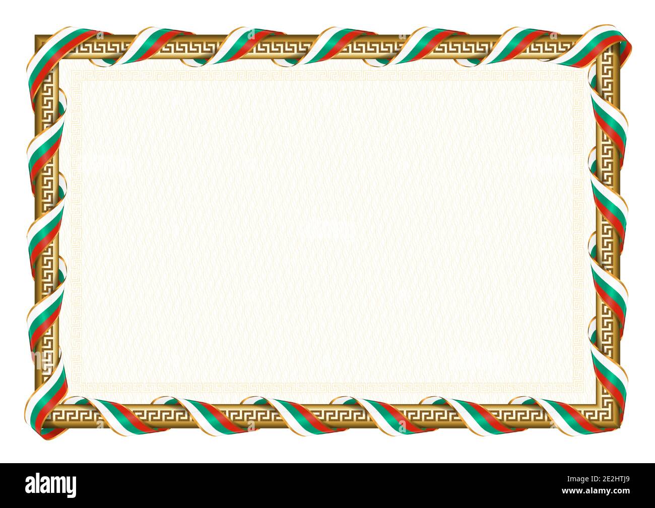 Horizontal frame and border with Bulgaria flag, template elements for ...