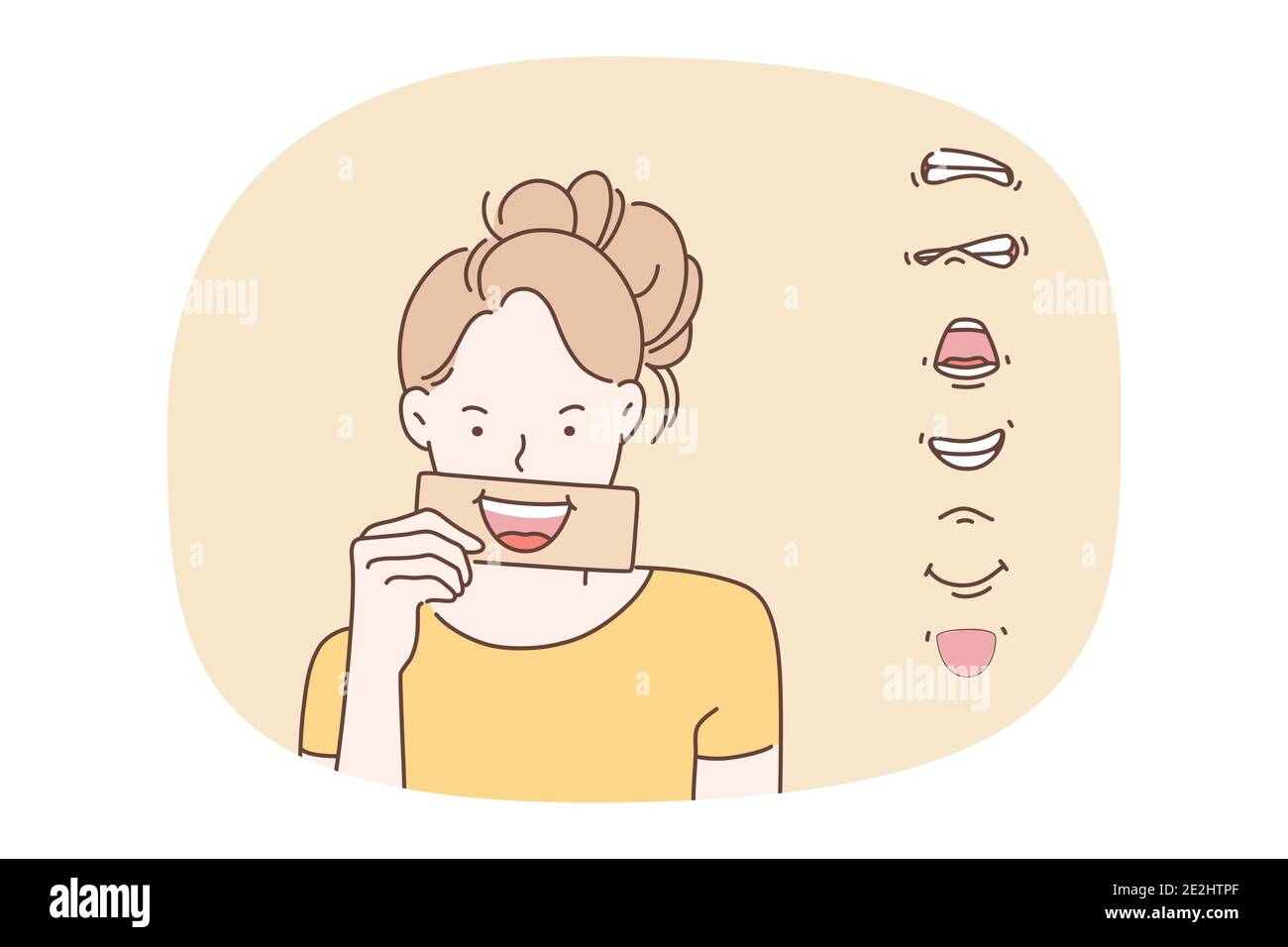 Facial and lips expressions concept Stock Vector Image & Art - Alamy