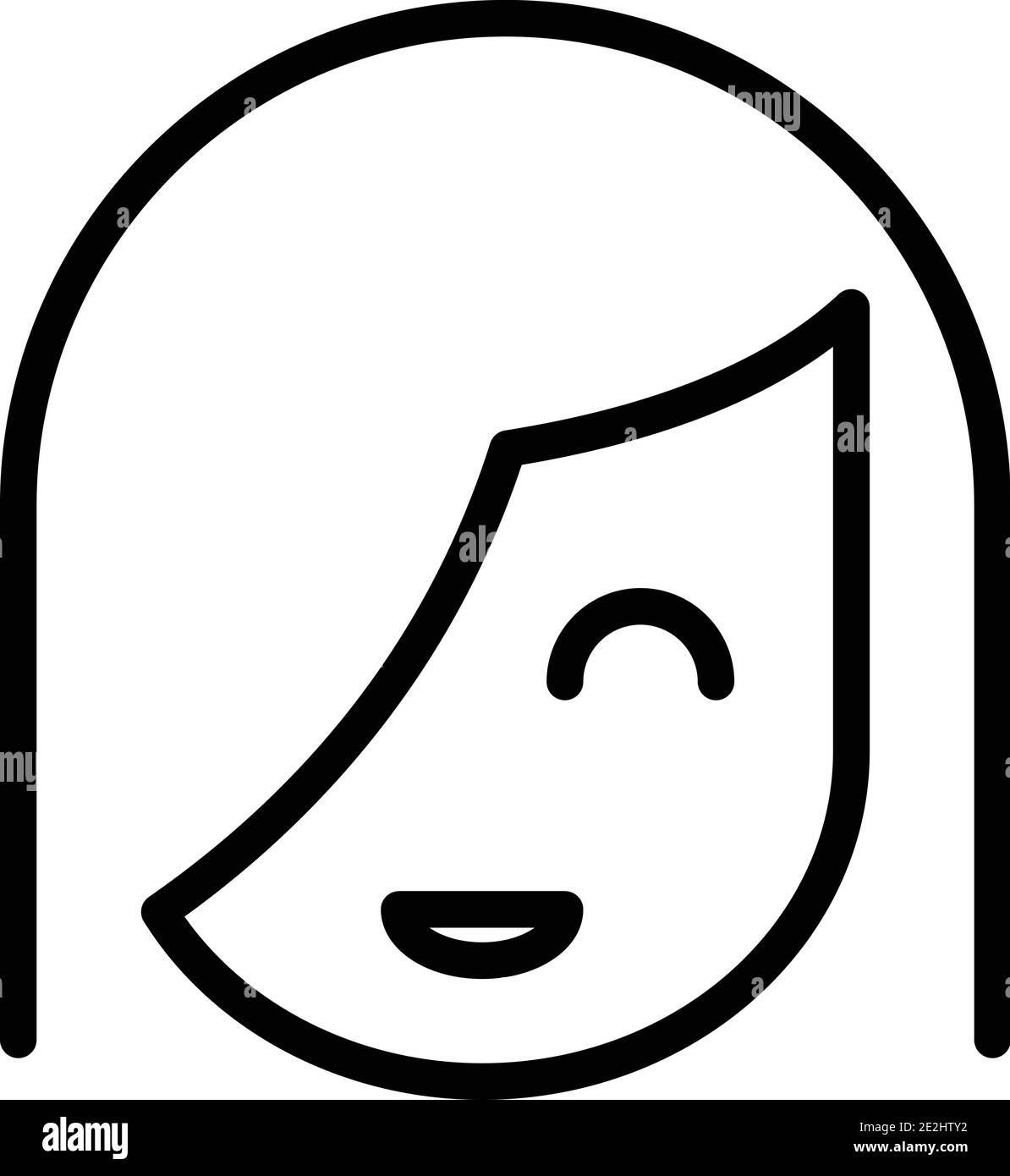 Smiling girl icon. Outline smiling girl vector icon for web design ...