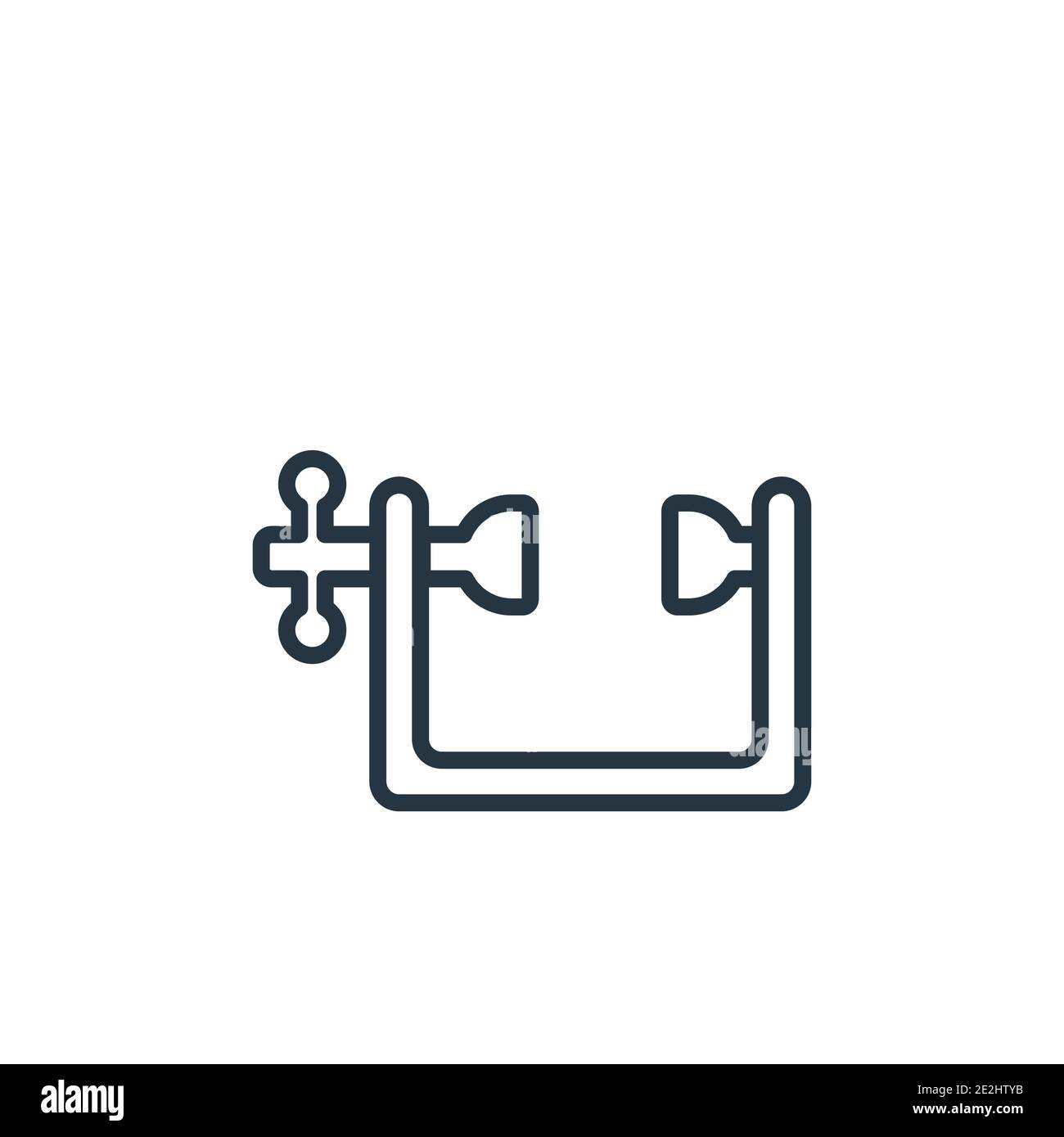 Clamp outline vector icon. Thin line black clamp icon, flat vector ...