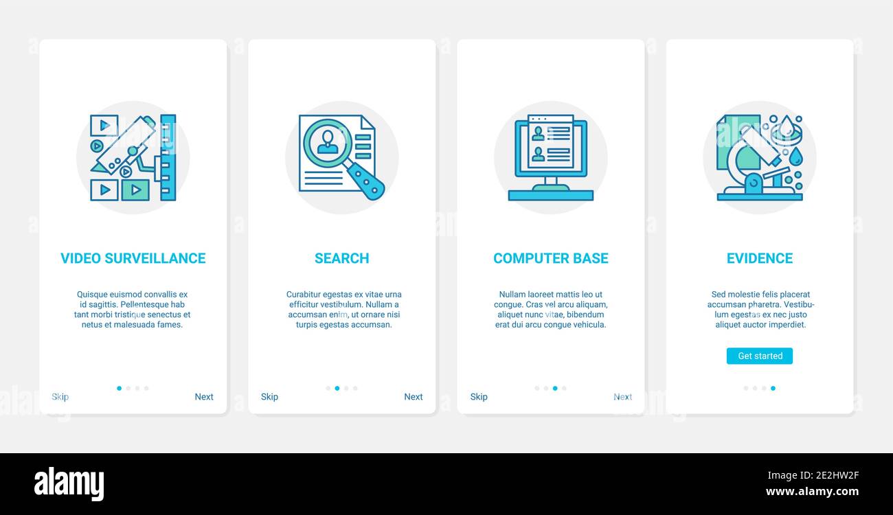 Police investigation of crime concept vector illustration. UX, UI ...