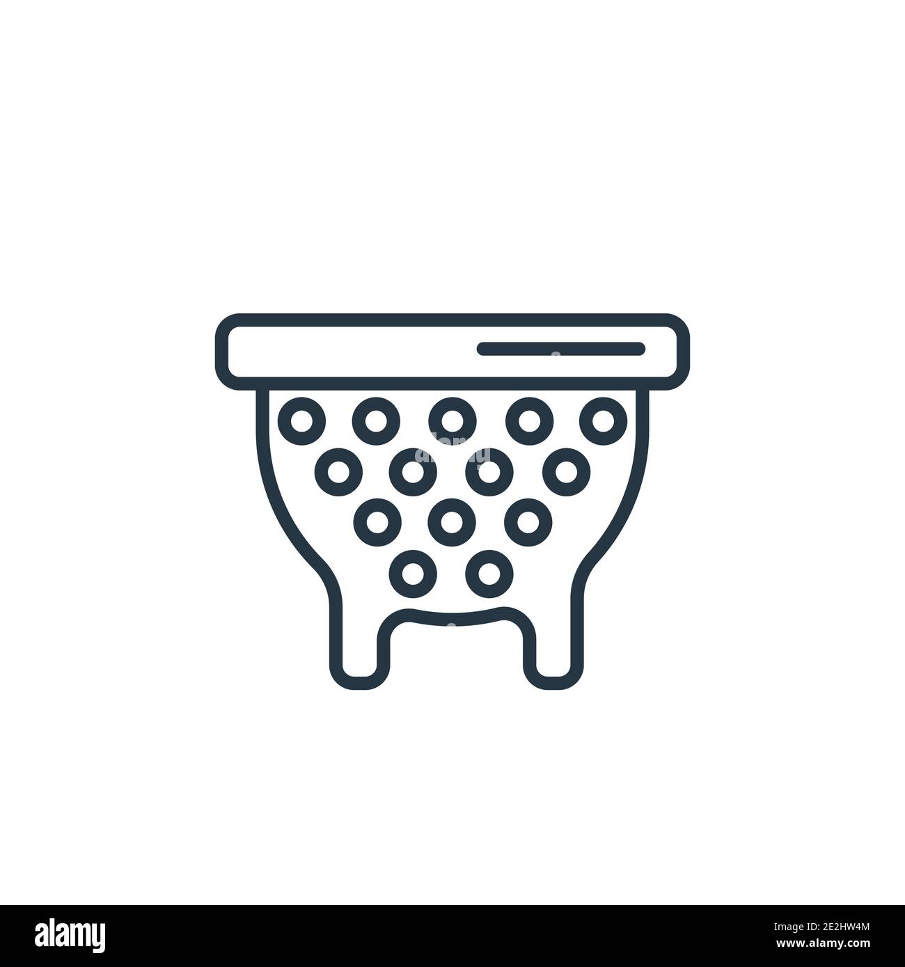 Colander outline vector icon. Thin line black colander icon, flat ...