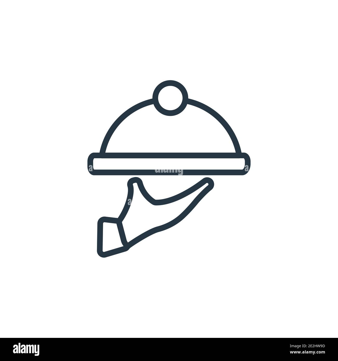 Serving outline vector icon. Thin line black serving icon, flat vector ...