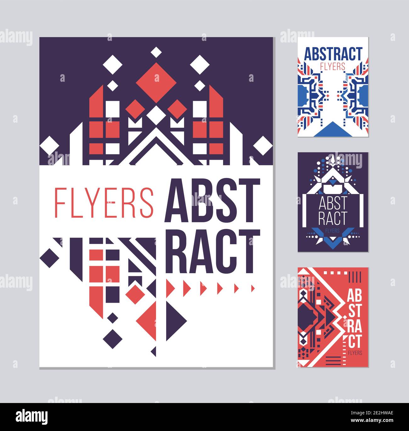 Geometric abstract flyers template. Pink presentation templates. Ethnic ...