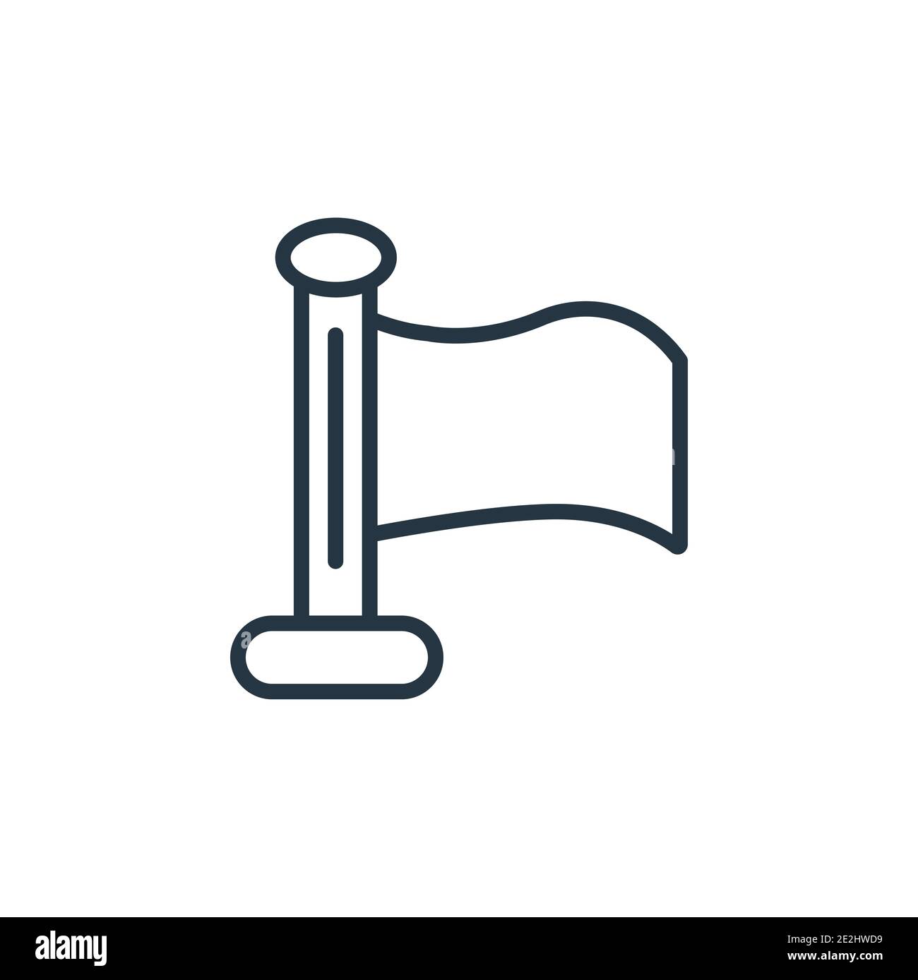 Plain flag outline vector icon. Thin line black plain flag icon, flat vector simple element ...