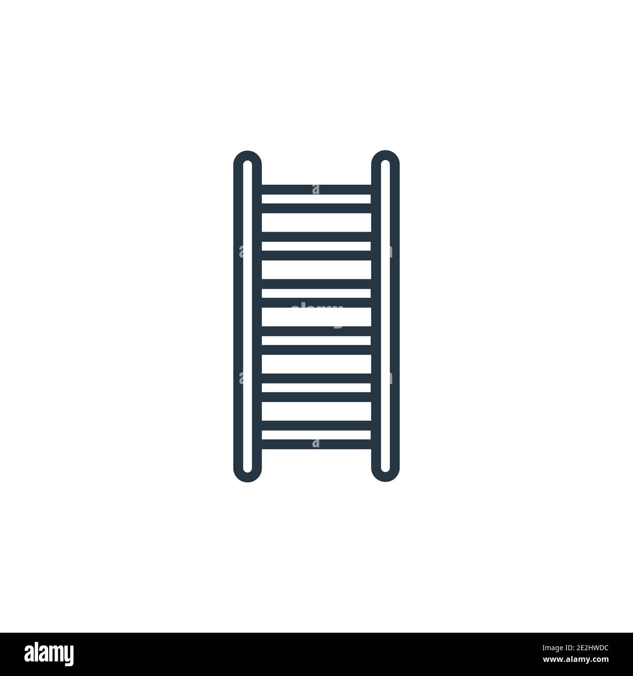 Step ladder outline vector icon. Thin line black step ladder icon, flat ...
