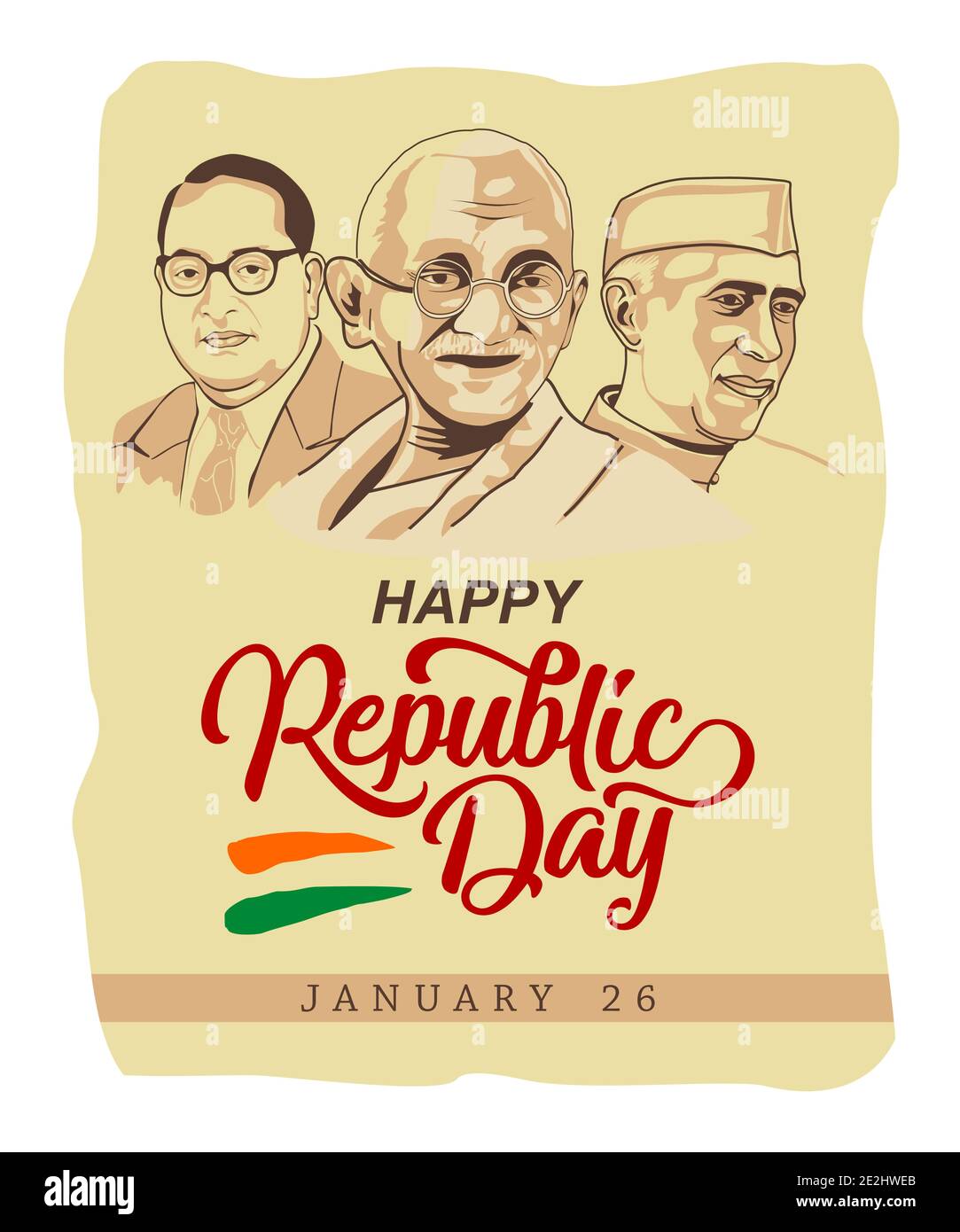 Indian Republic day wish old paper poster vector design Stock Vector ...