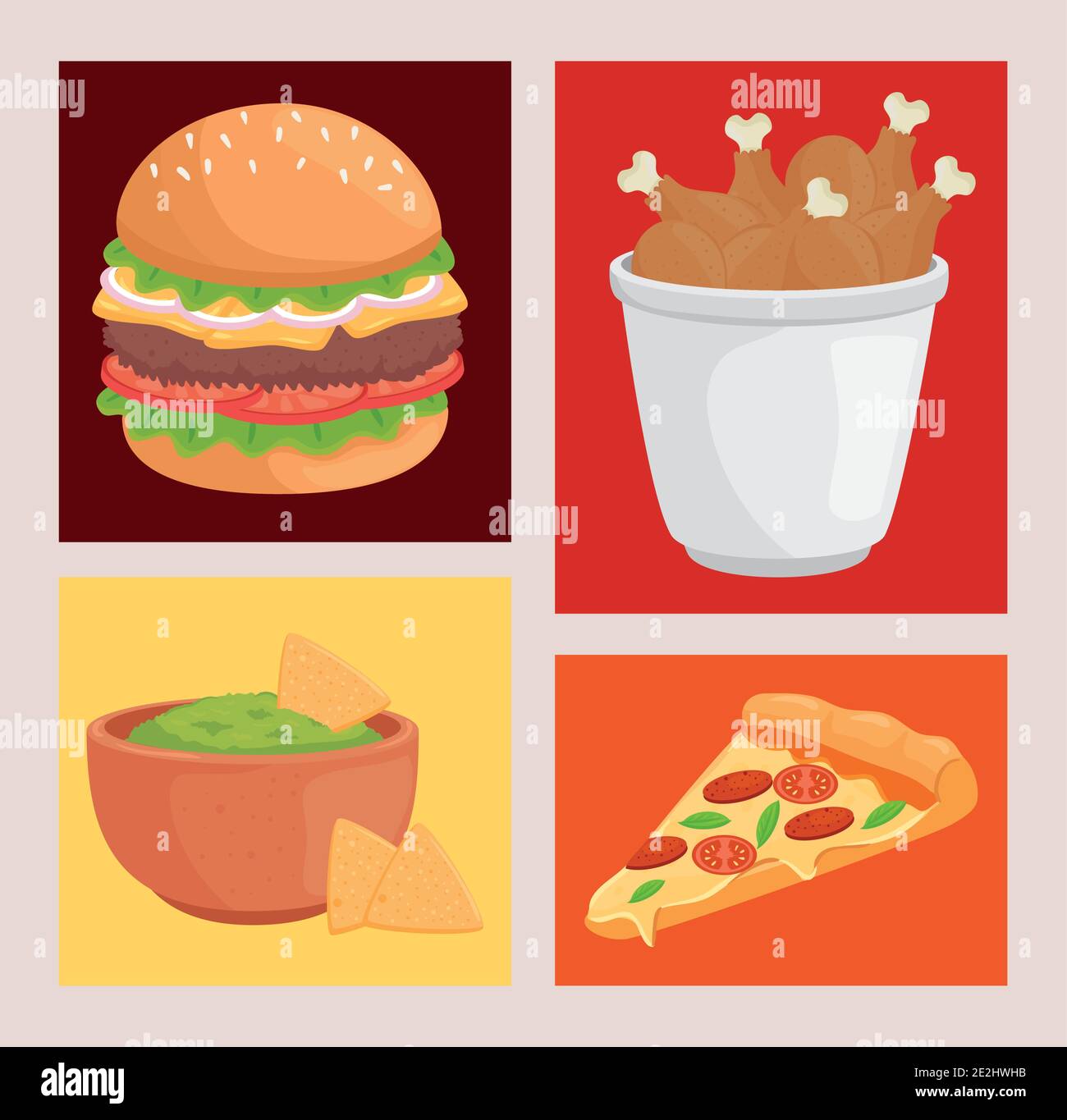 Fast food symbol collection vector design Stock Vector Image & Art - Alamy